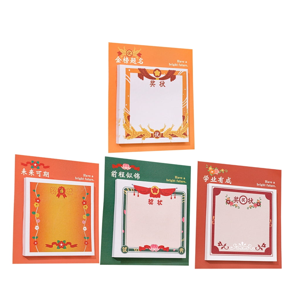 WORGEOUS 4 Pcs Certificate Of Commendation Notes Cute Layaway Payment worgeous-4-pcs-certificate-of-commendation-notes-cute-layaway-payment