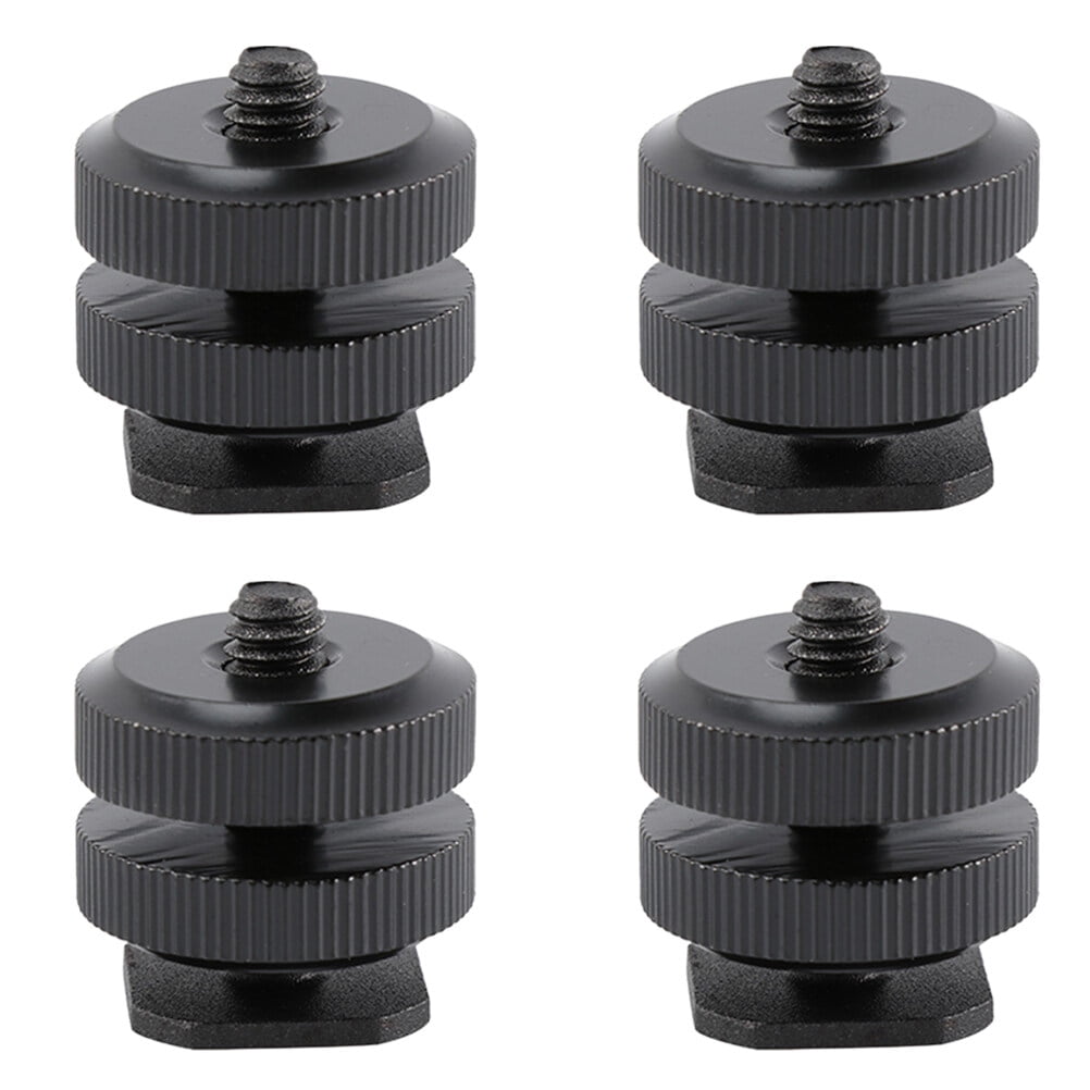 WORGEOUS 4 Pcs Double Screw Flash Shoe Adapter Hot Worn Out Camera ...