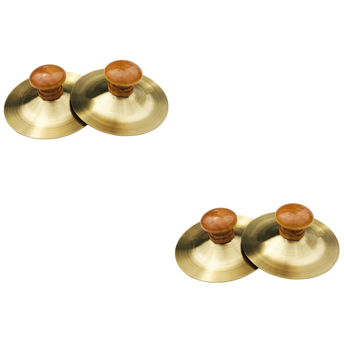 WORGEOUS 4 Pcs Finger Cymbals with Wooden Handles Finger Cymbals ...