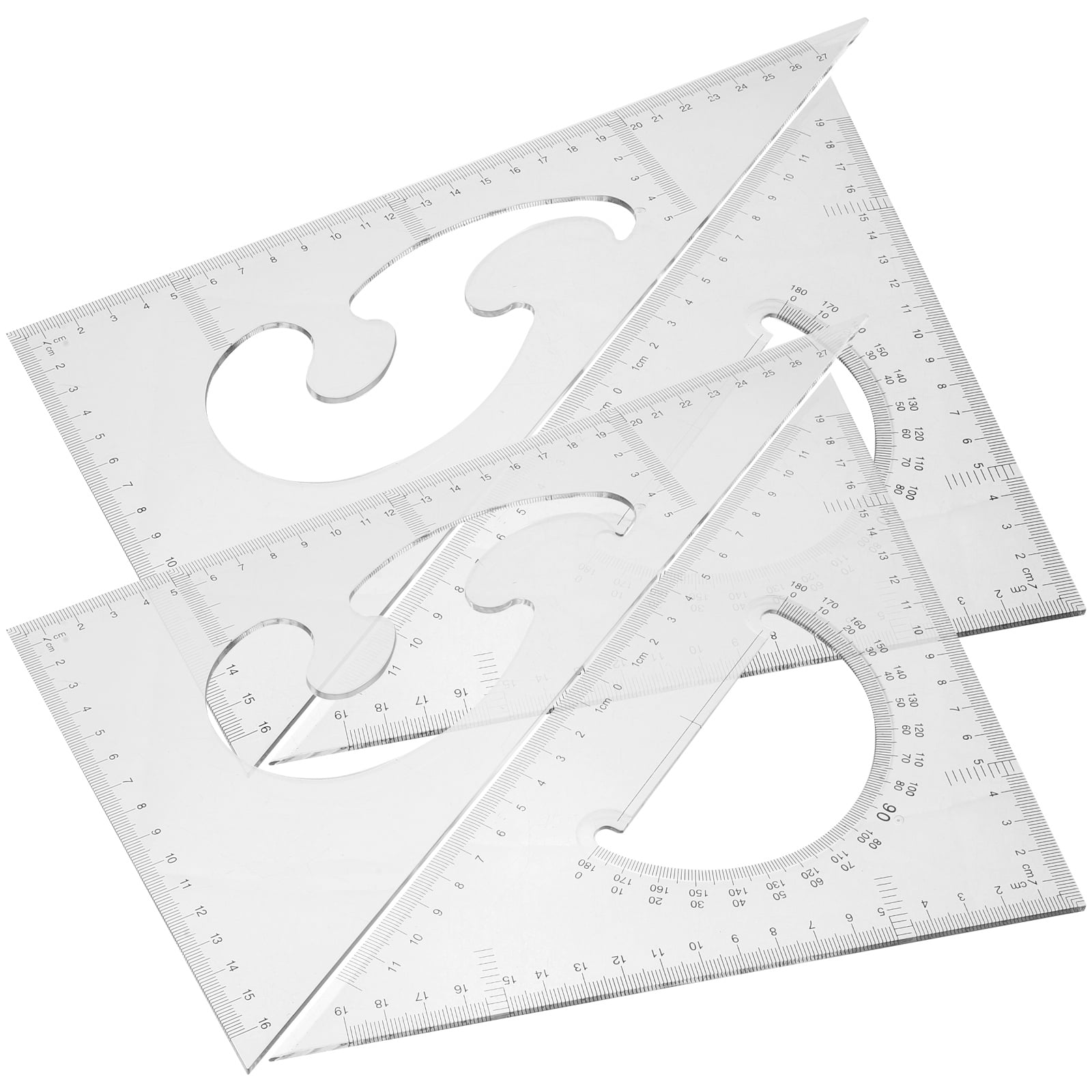 WORGEOUS 4 Pcs Geometric Drawing Ruler Mini Square Tool Triangle Board ...