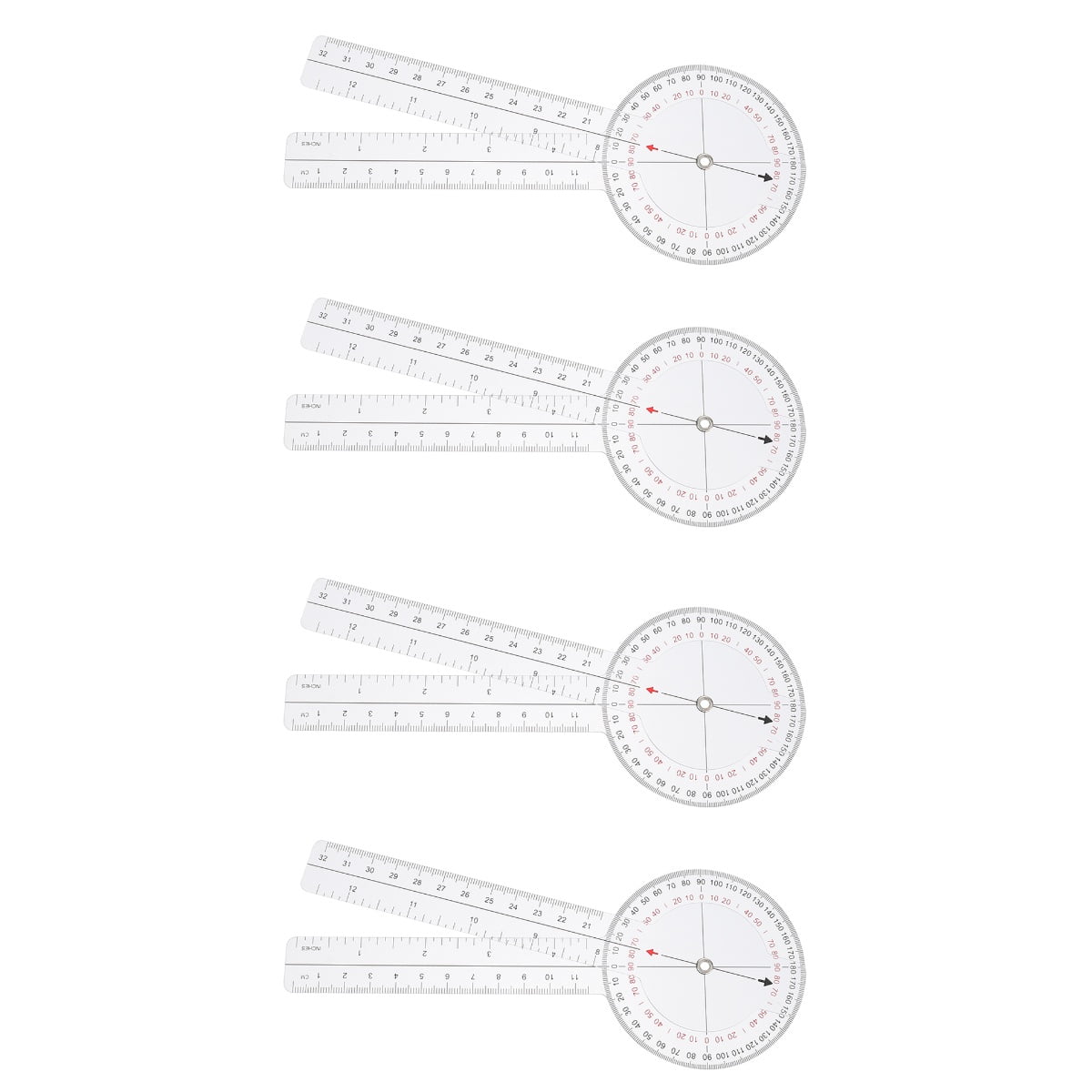 WORGEOUS 4 Pcs Goniometer Protractor Ruler Occupational Medical Ruler ...
