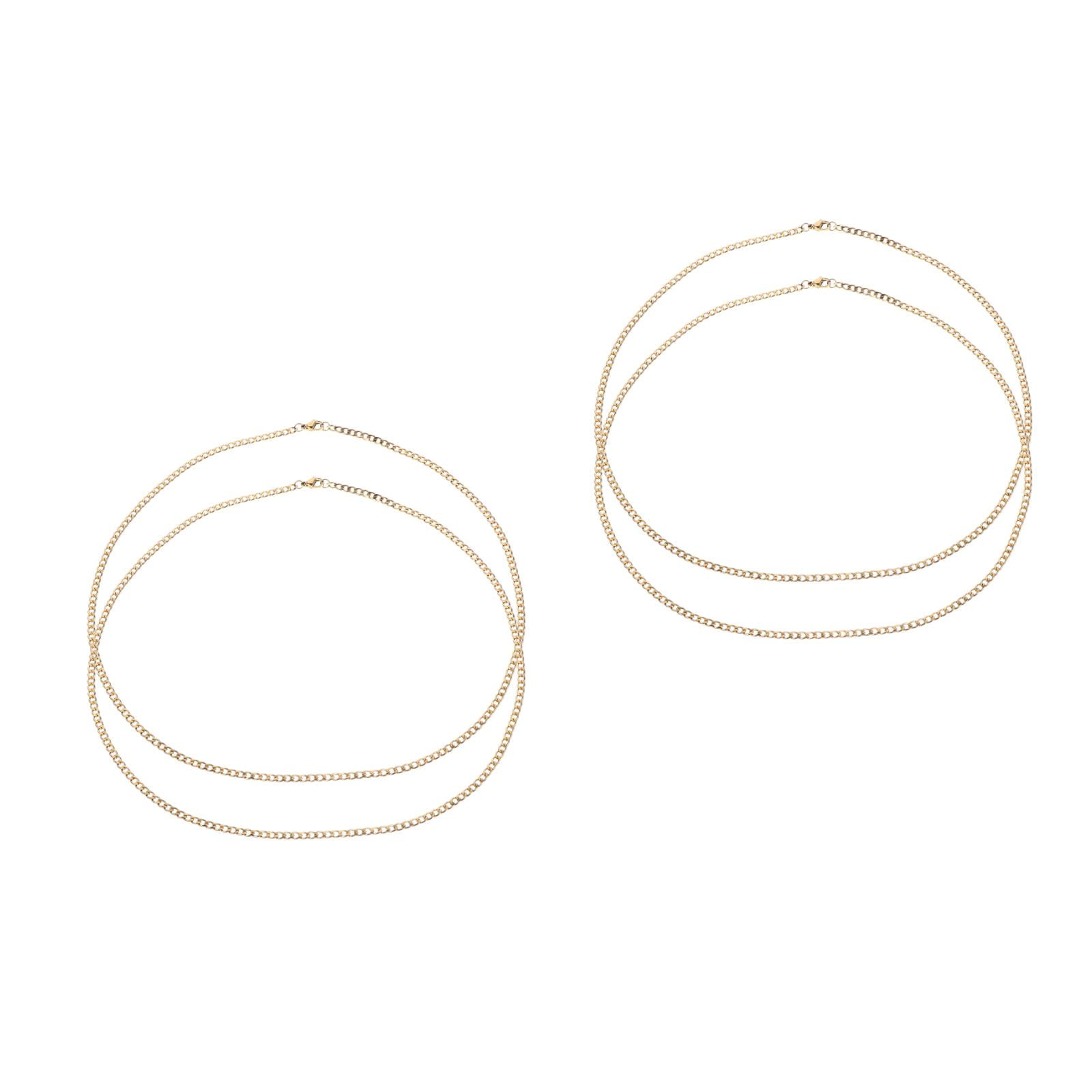 WORGEOUS 4 Pcs Hip-hop Necklaces Stylish Metal Chains Big Golden Chains ...