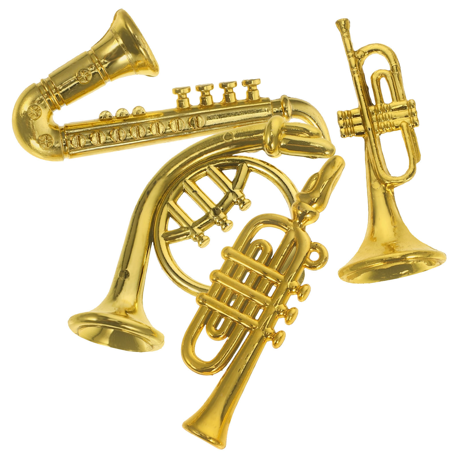 BESTYASH Miniature Decoration Mini Musical Instruments Golden Alloy 4 ...