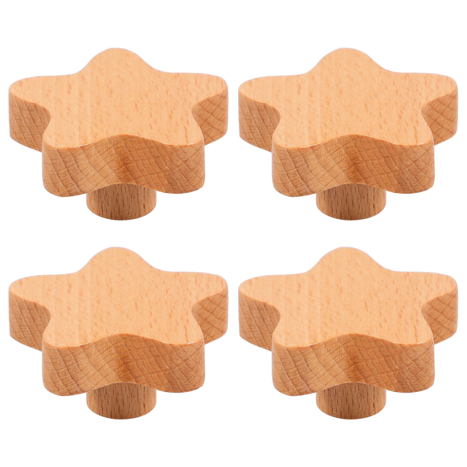WORGEOUS 4 Pcs Retro Cabinet Knobs Solid Wood Furniture Handle ...