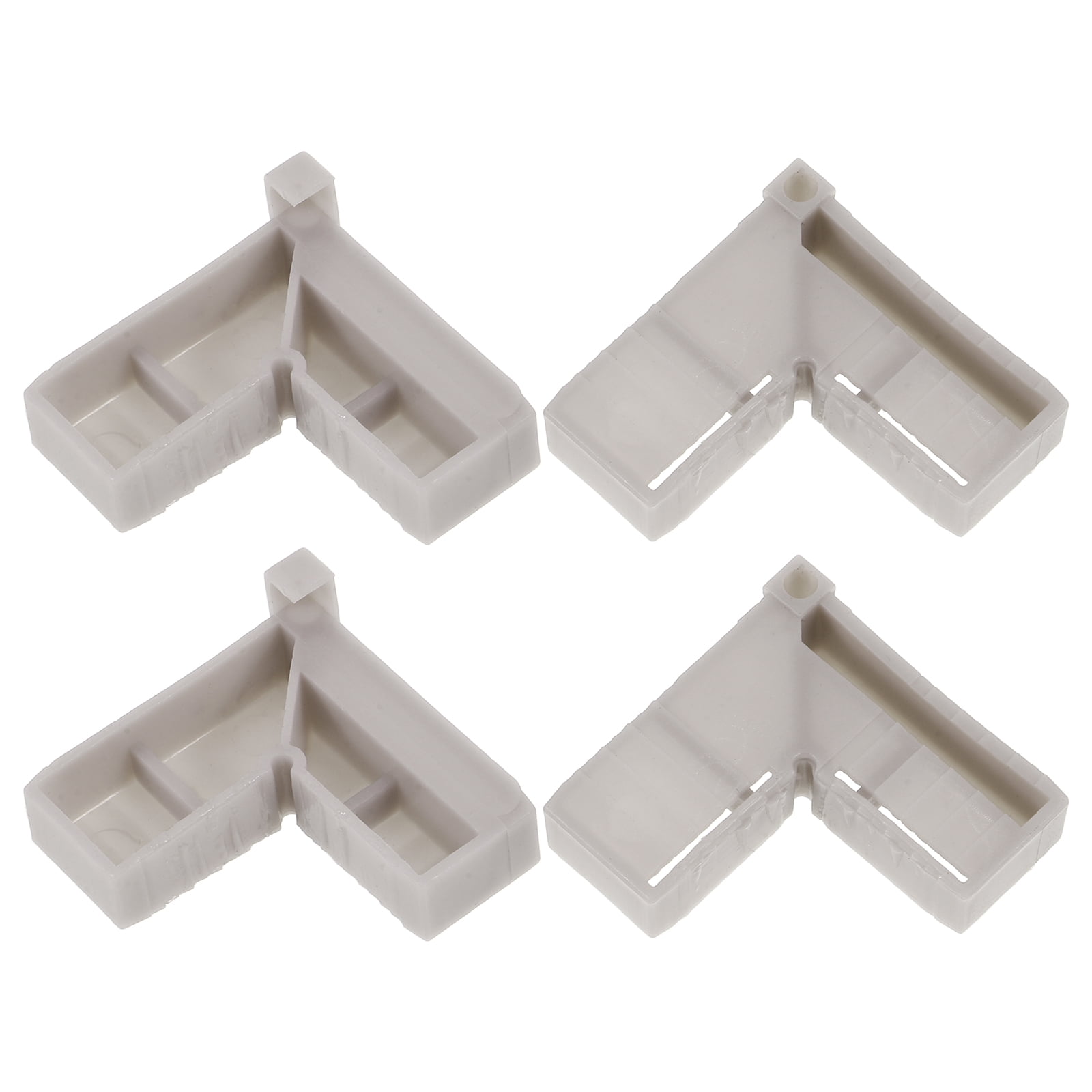 WORGEOUS 4 Pcs Shelf Brackets White Corner Braces LED Strips Furniture ...