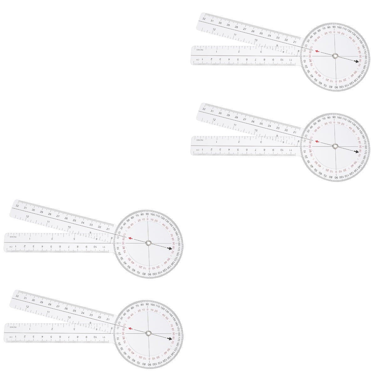 WORGEOUS 4 Pcs Spinal Goniometer for Hospital Angle Ruler Rotary ...