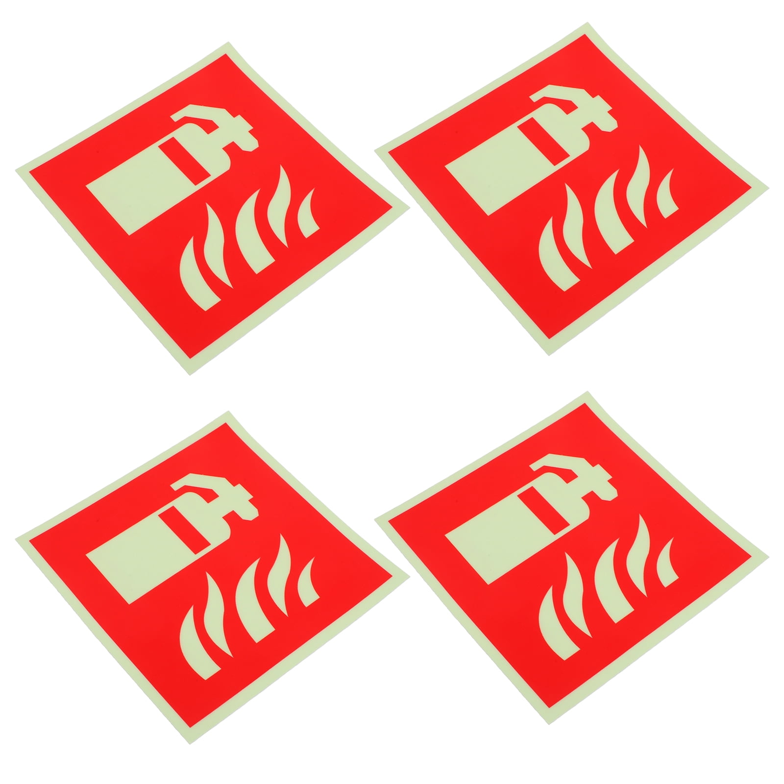 WORGEOUS 4 Pcs Square Fire Extinguisher Decal Light In The Extinguisher ...