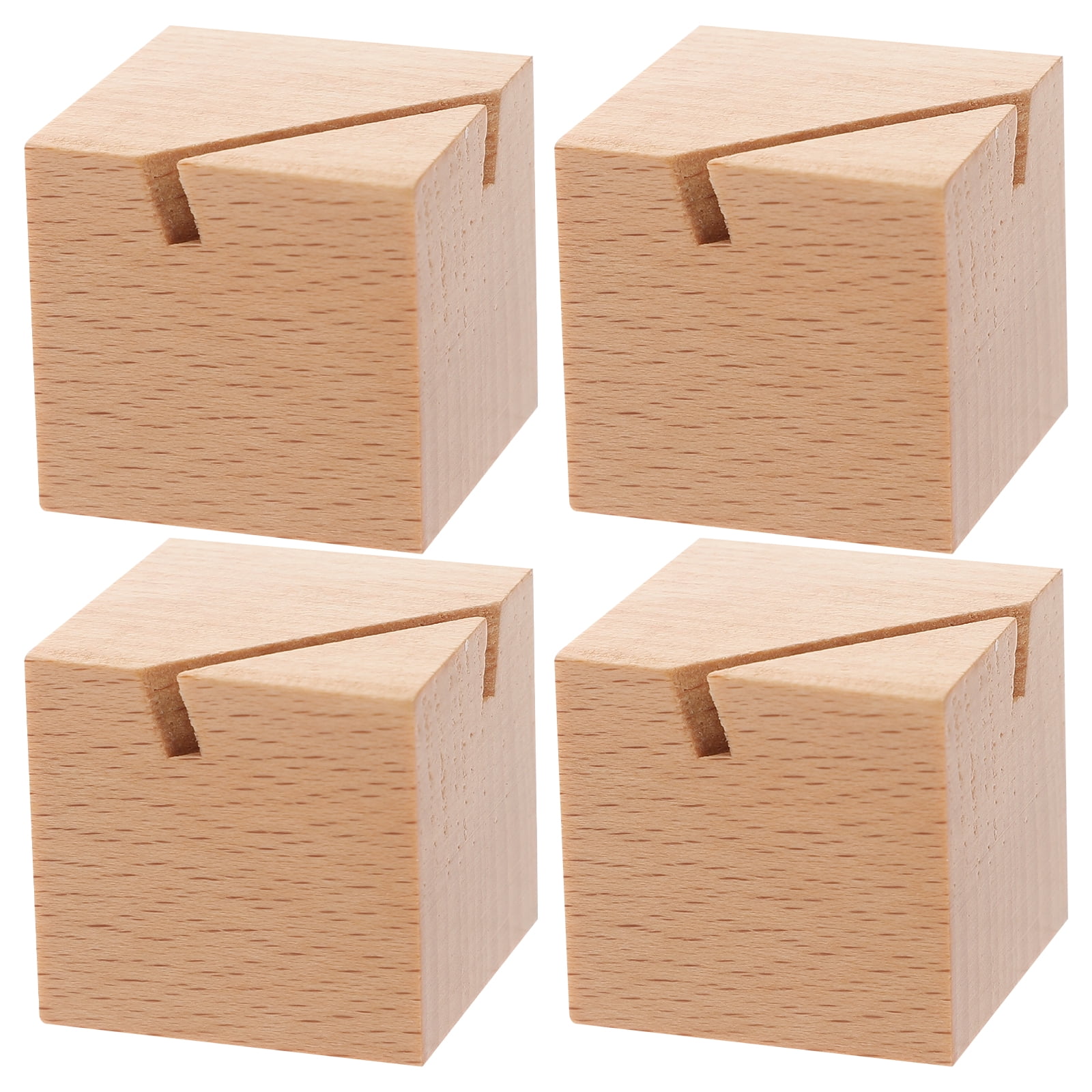 WORGEOUS 4 Pcs Trading Card Stand Solid Wood Dining Table Name Card ...