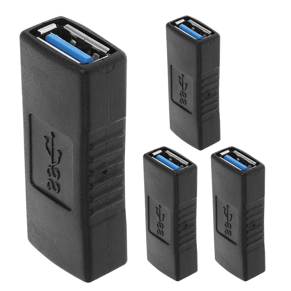 WORGEOUS 4 Pcs USB Female to Female Adapter Dual Port Extension for USB ...