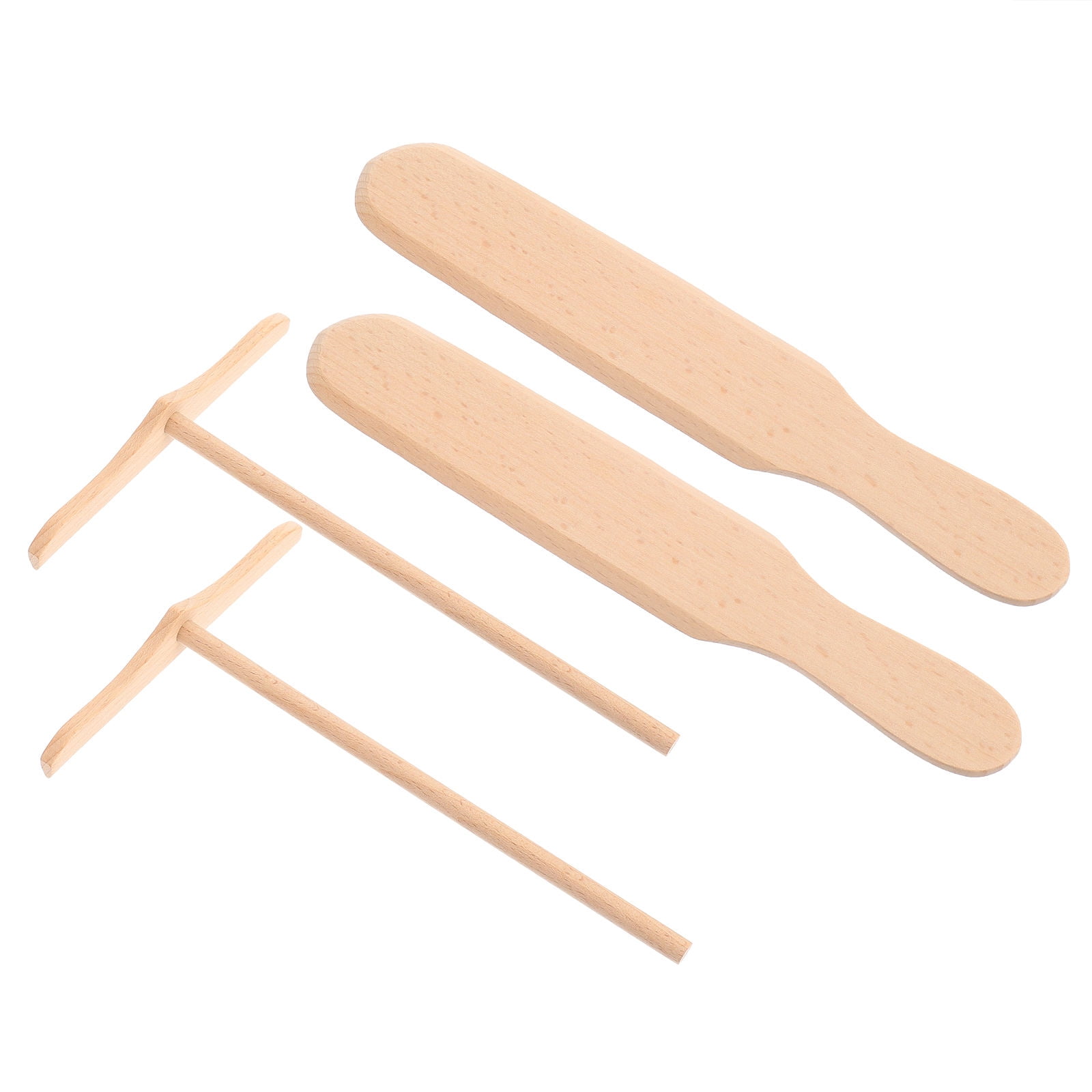 WORGEOUS 4 Pcs Wooden Pancake Noodle Tool Spreader Egg Spatula Turning ...