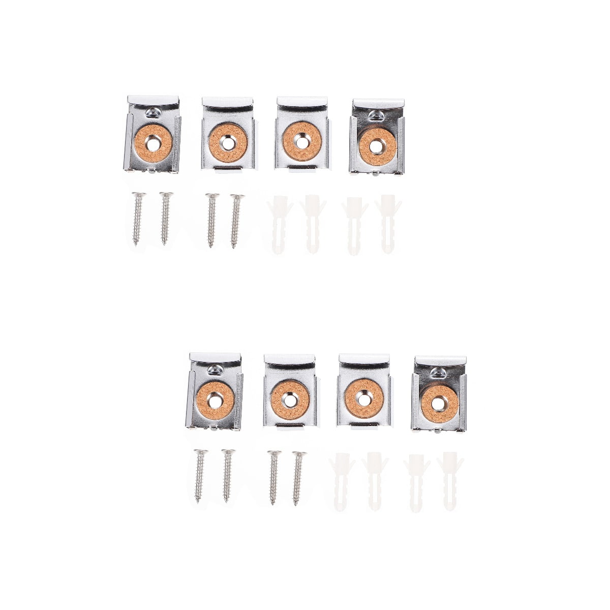 WORGEOUS 4 Sets /8pcs Glass Mirror Clips Mount Spacer Mirror Clamps ...