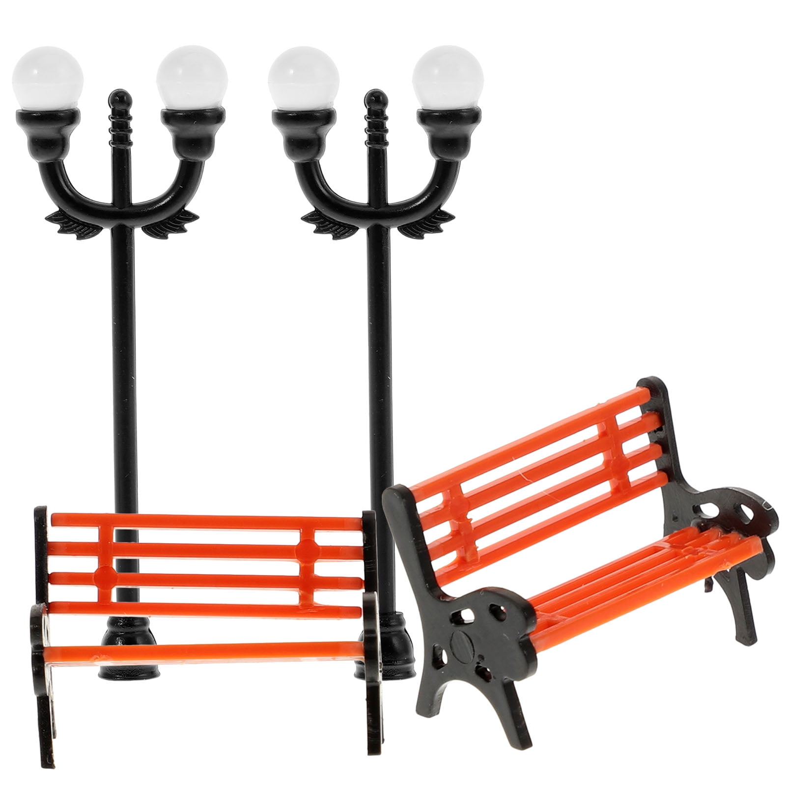 WORGEOUS 4 Sets Adorable Mini Park Benches Mini Landscape Doll House ...