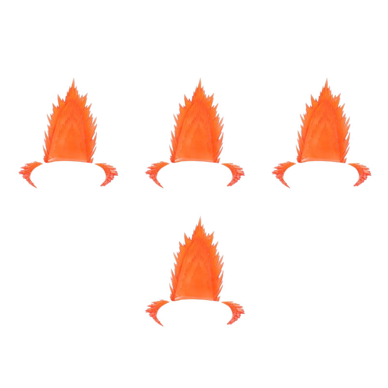 WORGEOUS 4 Sets Anime Figures Stand Effect Plastic Doll 3D Fire Effects ...