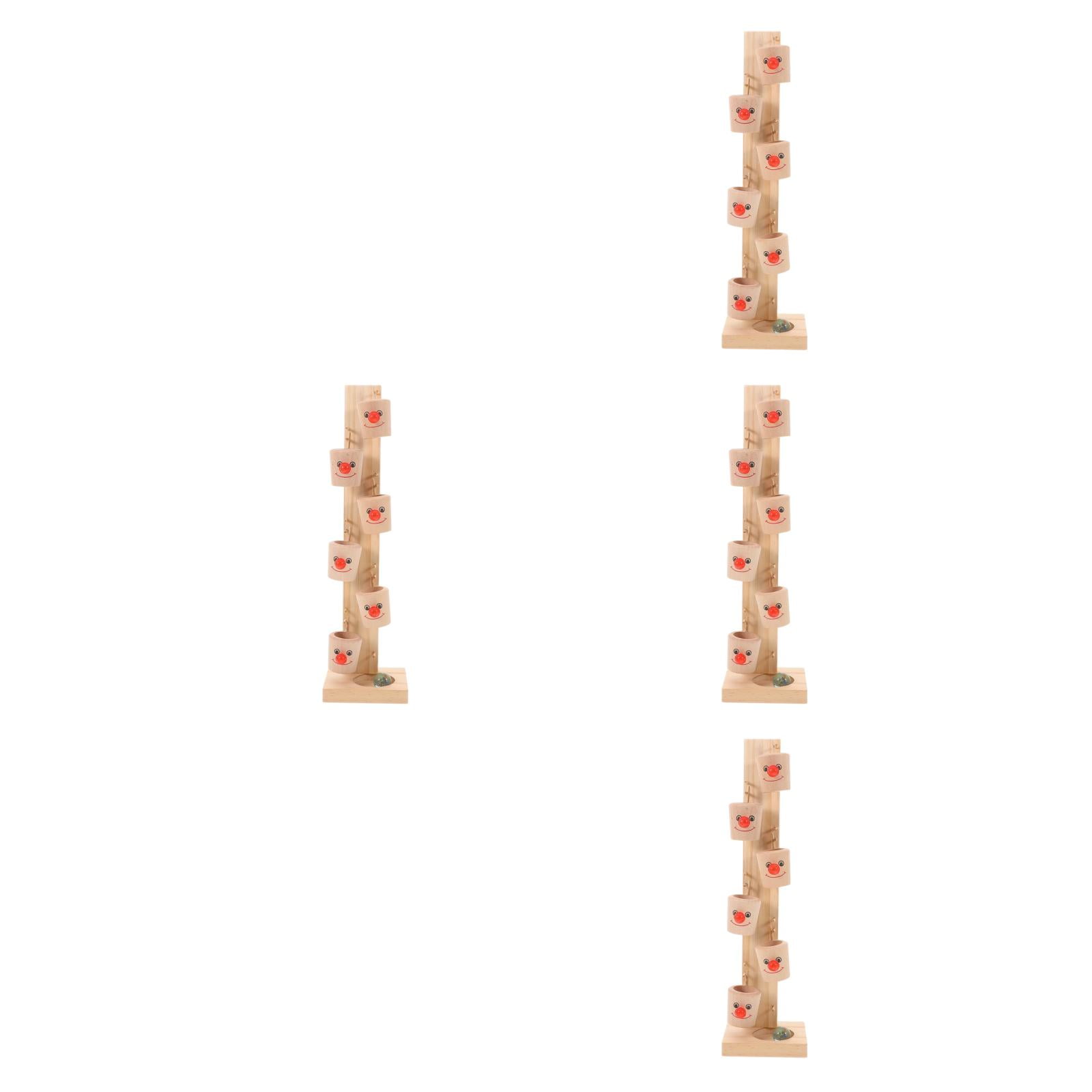 WORGEOUS 4 Sets Desktop Marble Ball Drop Game Toy Wooden Ball Drop Toy ...