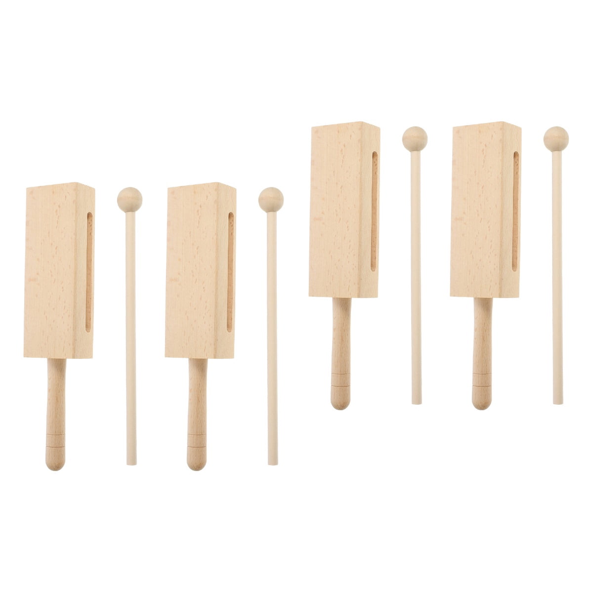 WORGEOUS 4 Sets Percussion Instruments Wooden Musical Instrument Wood ...