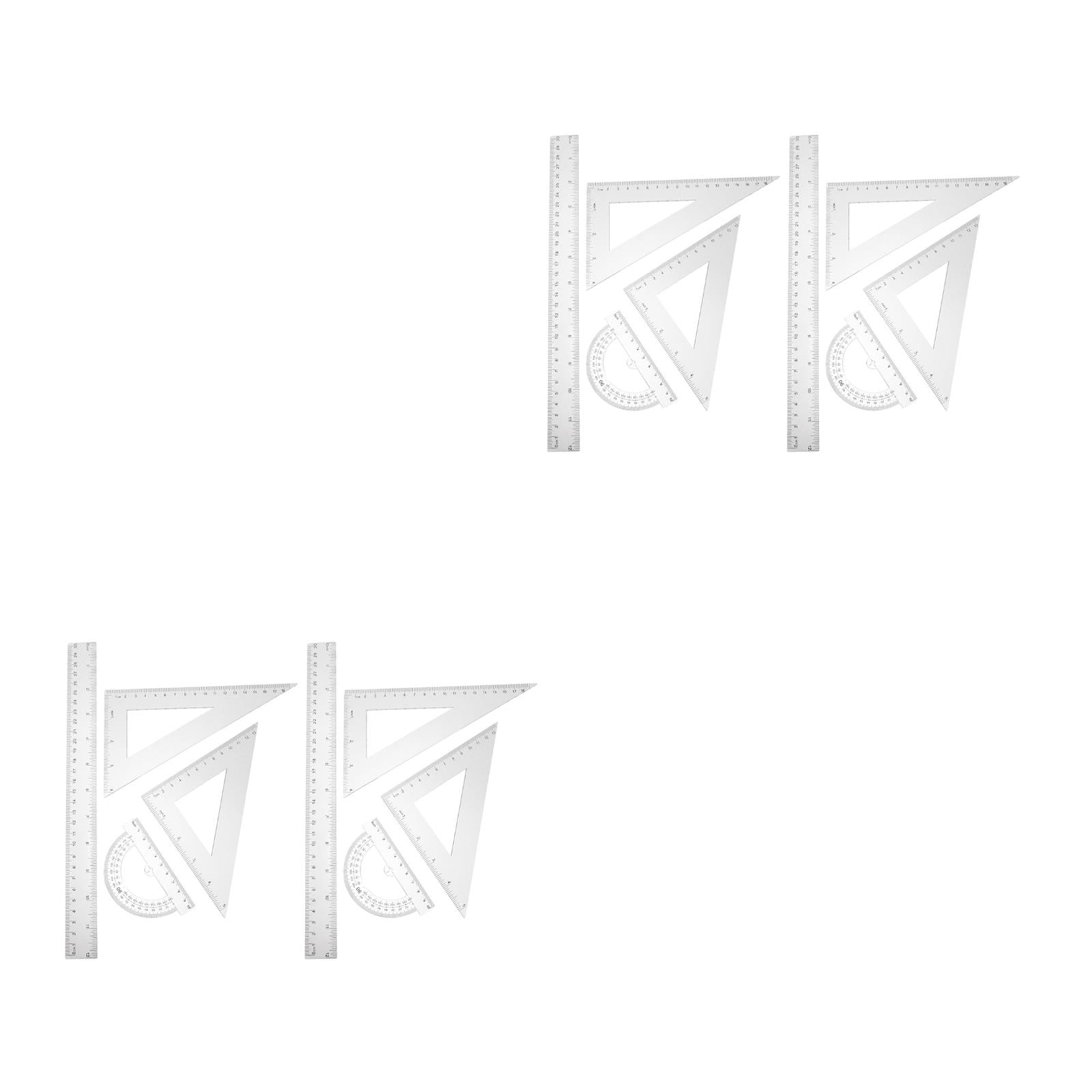 WORGEOUS 4 Sets Protractor Ruler Ruler Protractor Set Transparent ...