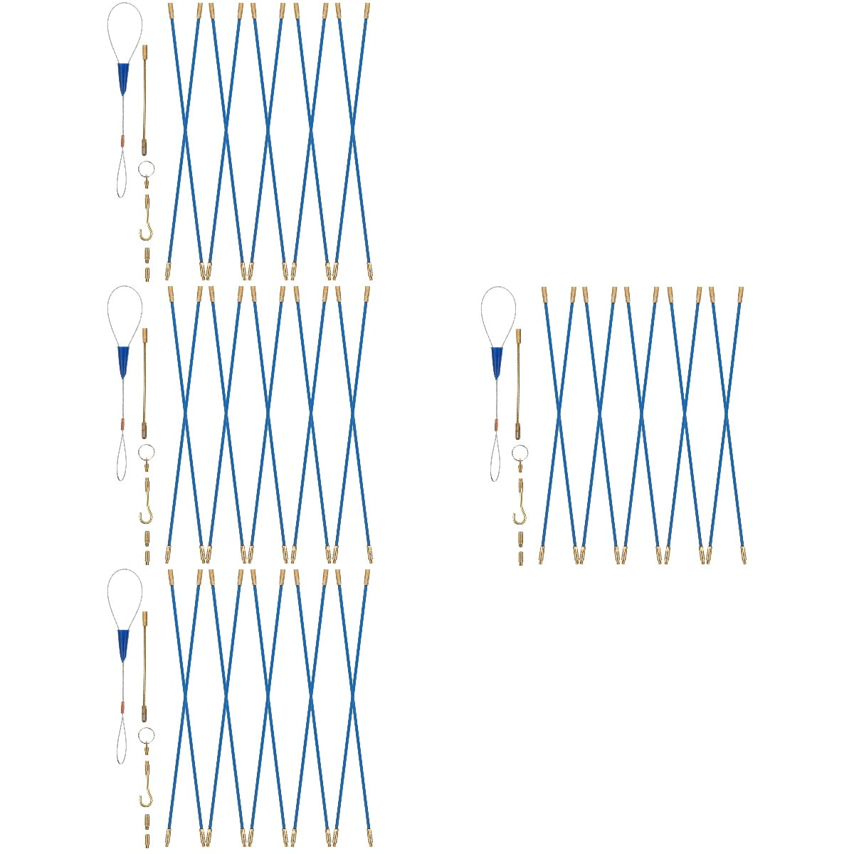 WORGEOUS 4 Sets Wire Fishing Tool Fiberglass Fish Tape Cable Puller For ...