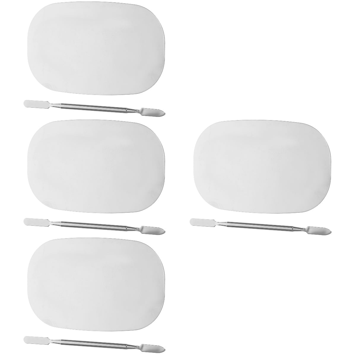 WORGEOUS 4 Sets of Stainless Steel Mixing Palette with Spatula Makeup ...