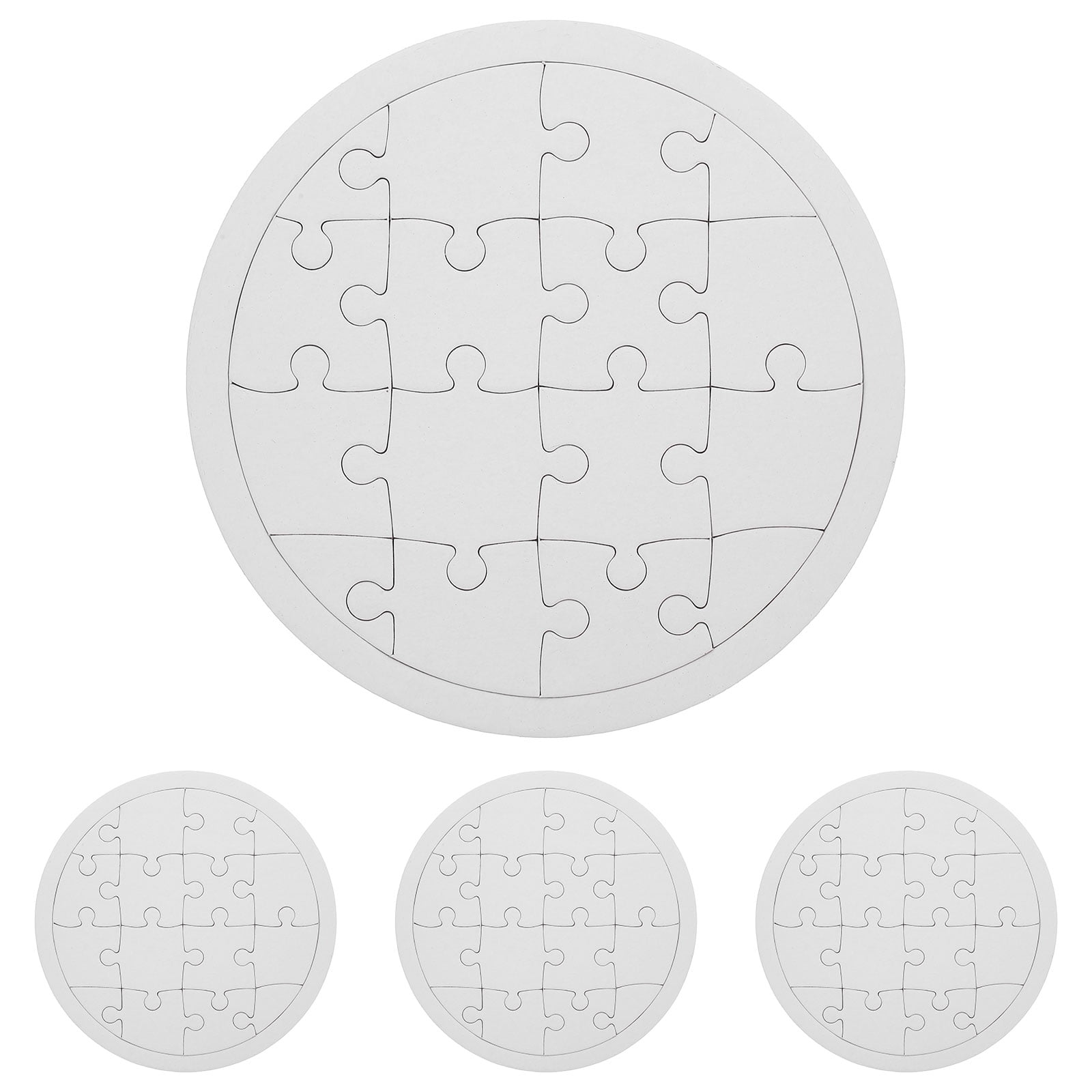 WORGEOUS 4 Sheets DIY Blank Puzzles Drawing Blank Puzzle DIY Blank ...
