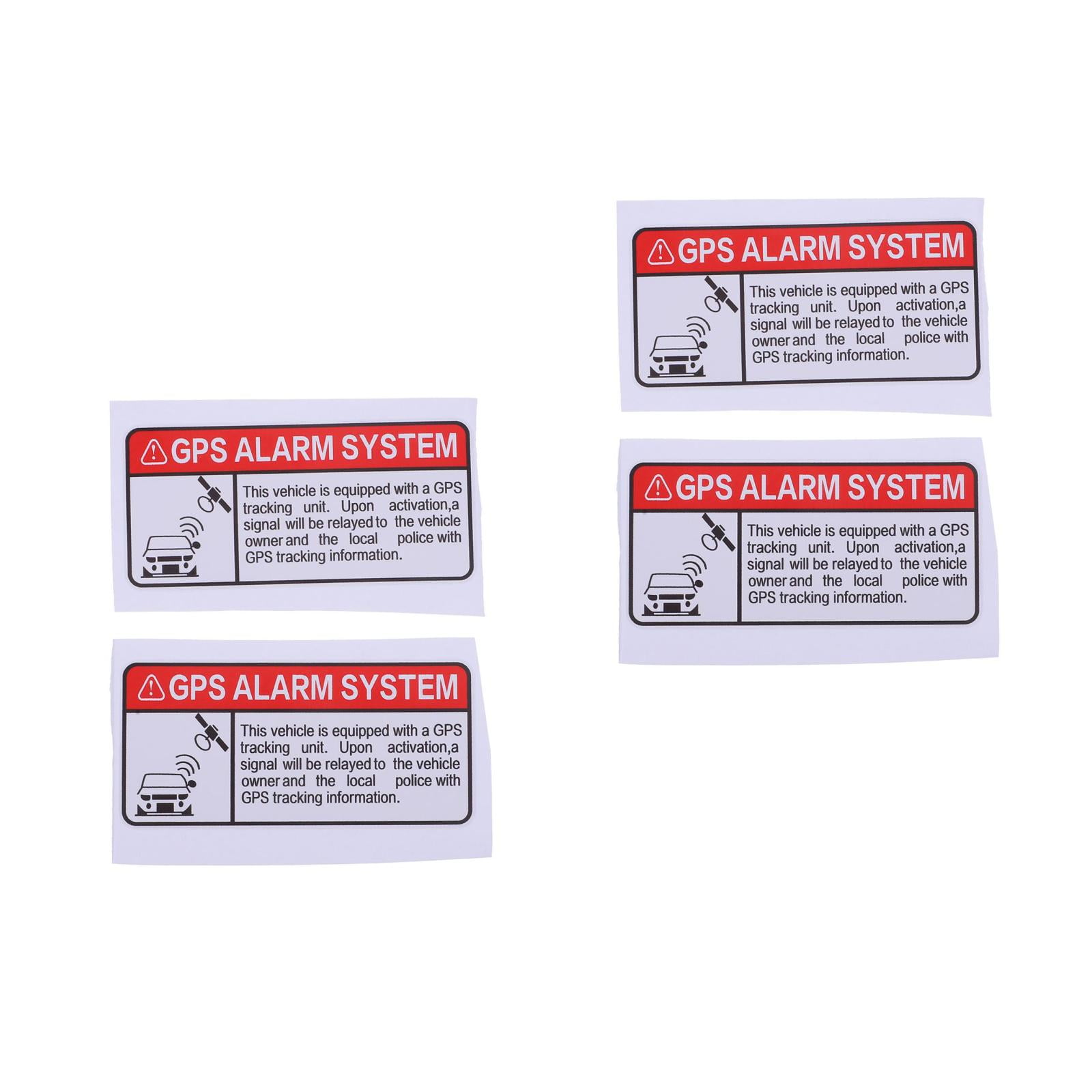 WORGEOUS 4 pcs Adhesive Car Warning Decals Gps Alarm System Security ...