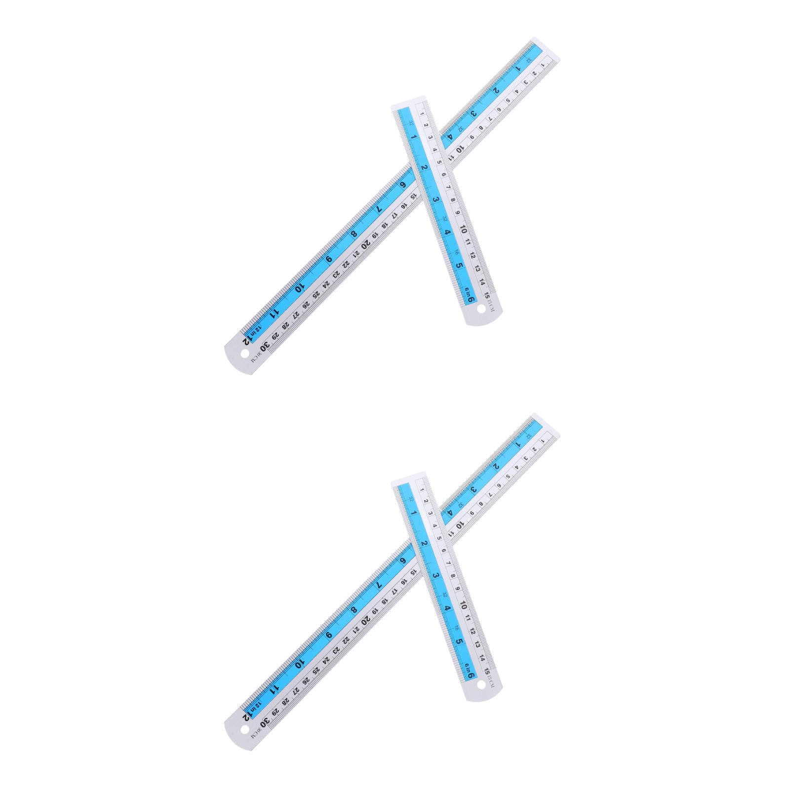 WORGEOUS 4 pcs Aluminum Alloy Rulers Drawing Rulers Measuring Rulers ...