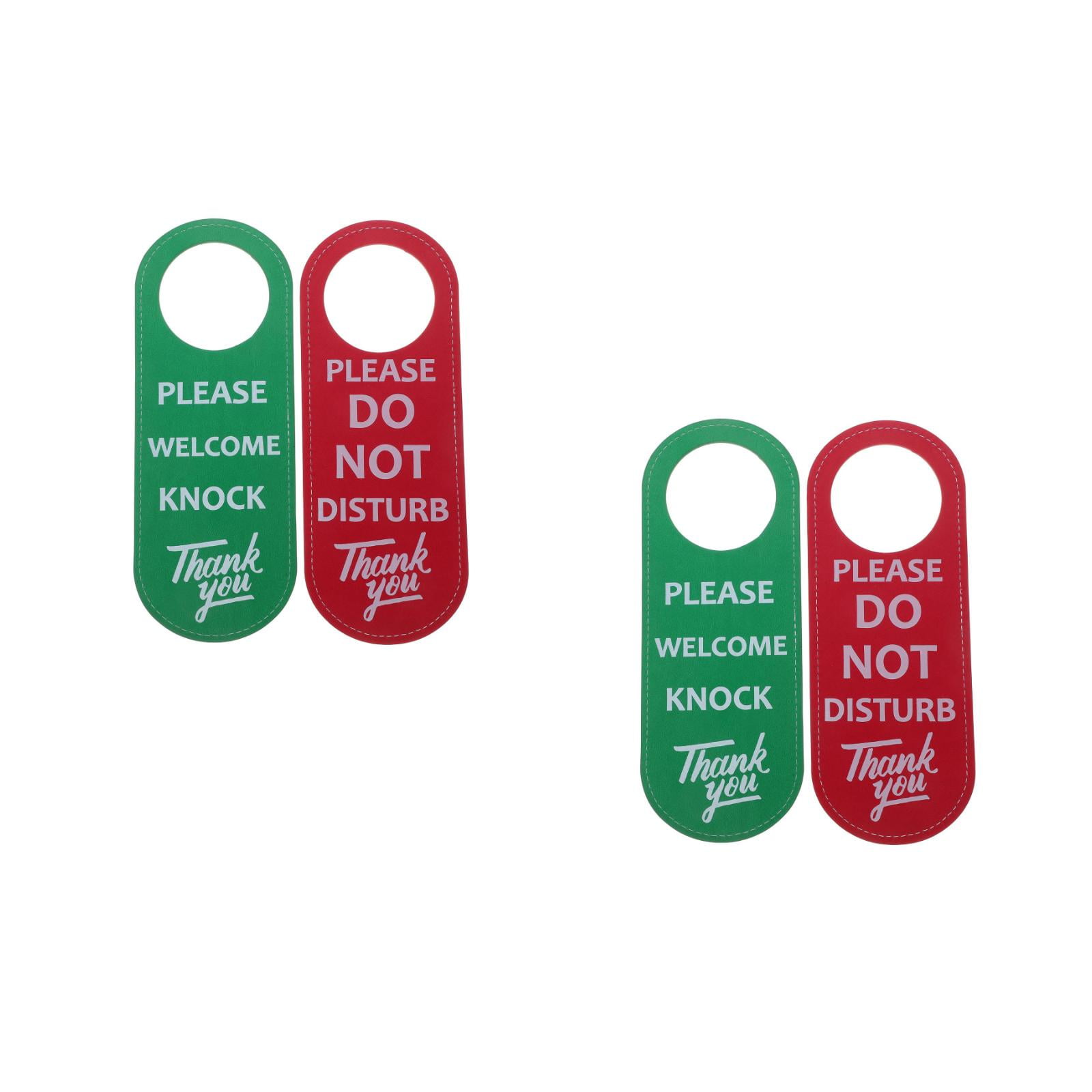 WORGEOUS 4 pcs Door Hanger Sign PU Double Sided Office Door Sign Do Not ...