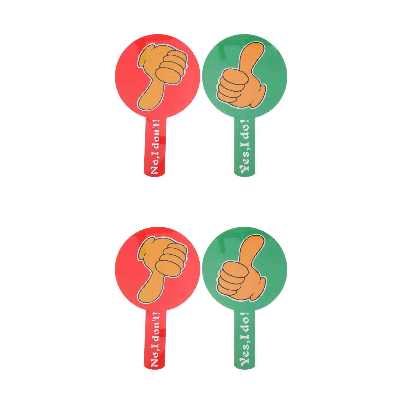 WORGEOUS 4 pcs Double Sided Classroom Judging Paddles Reusable Yes No ...