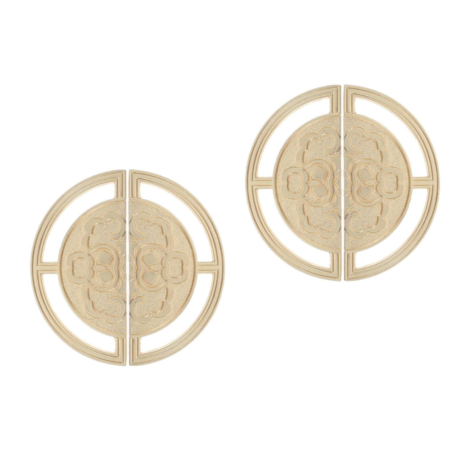 WORGEOUS 4 pcs Golden Antique Half Round Pull Handles Cabinet Door ...