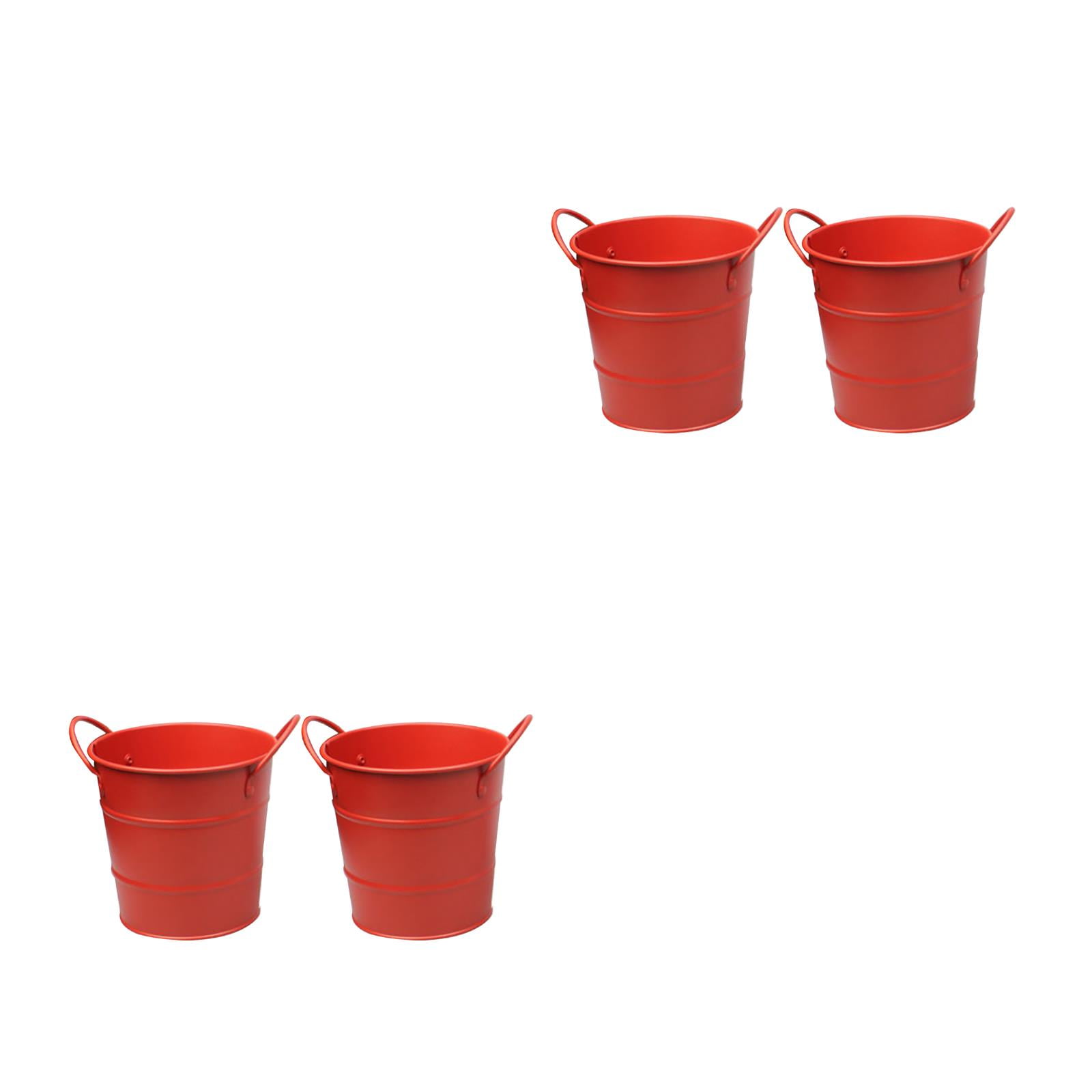WORGEOUS 4 pcs Metal Bucket Vintage Tinplate Pails Container for Icing ...