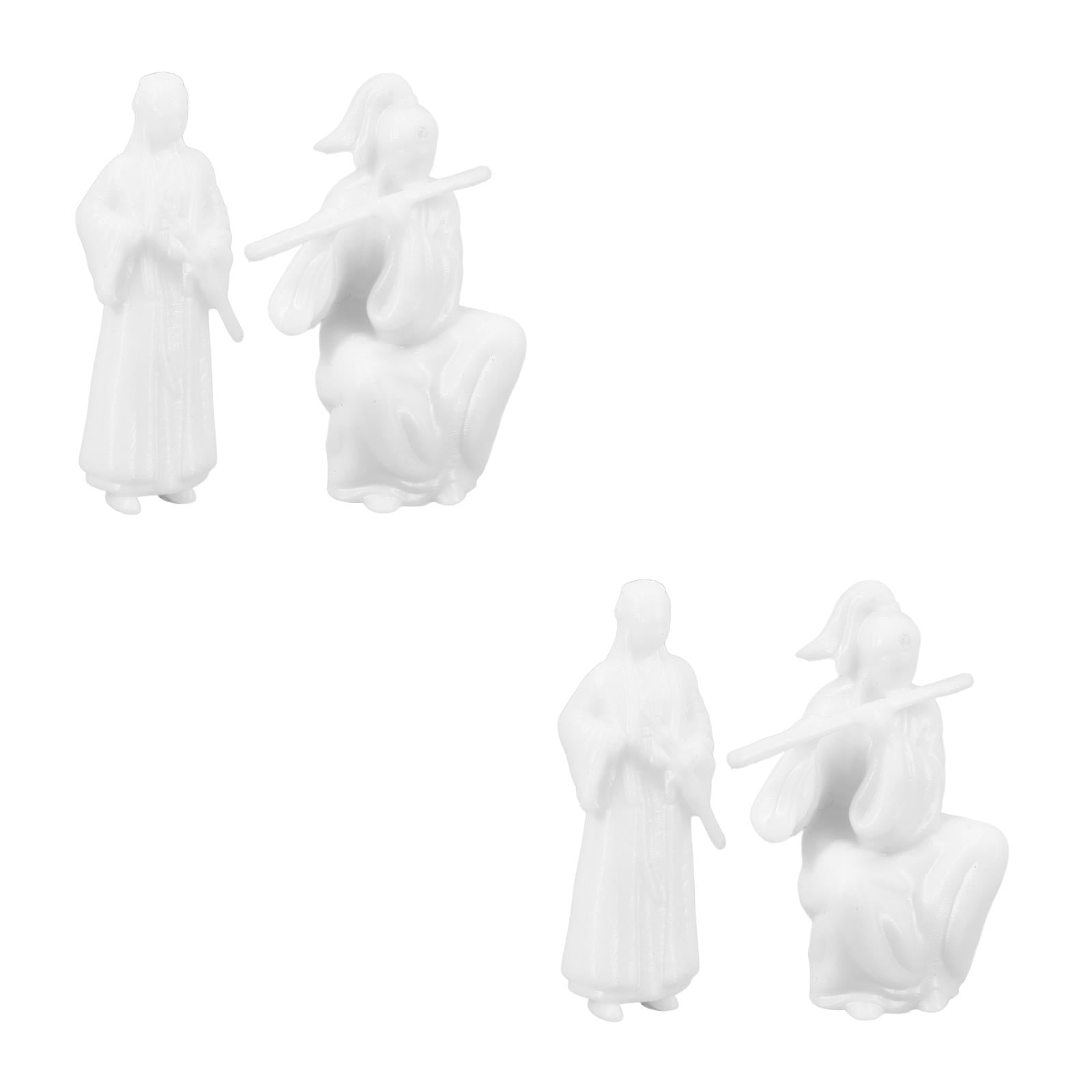 WORGEOUS 4 pcs Miniature Ancient Chinese Figures Statues Crafts Micro ...