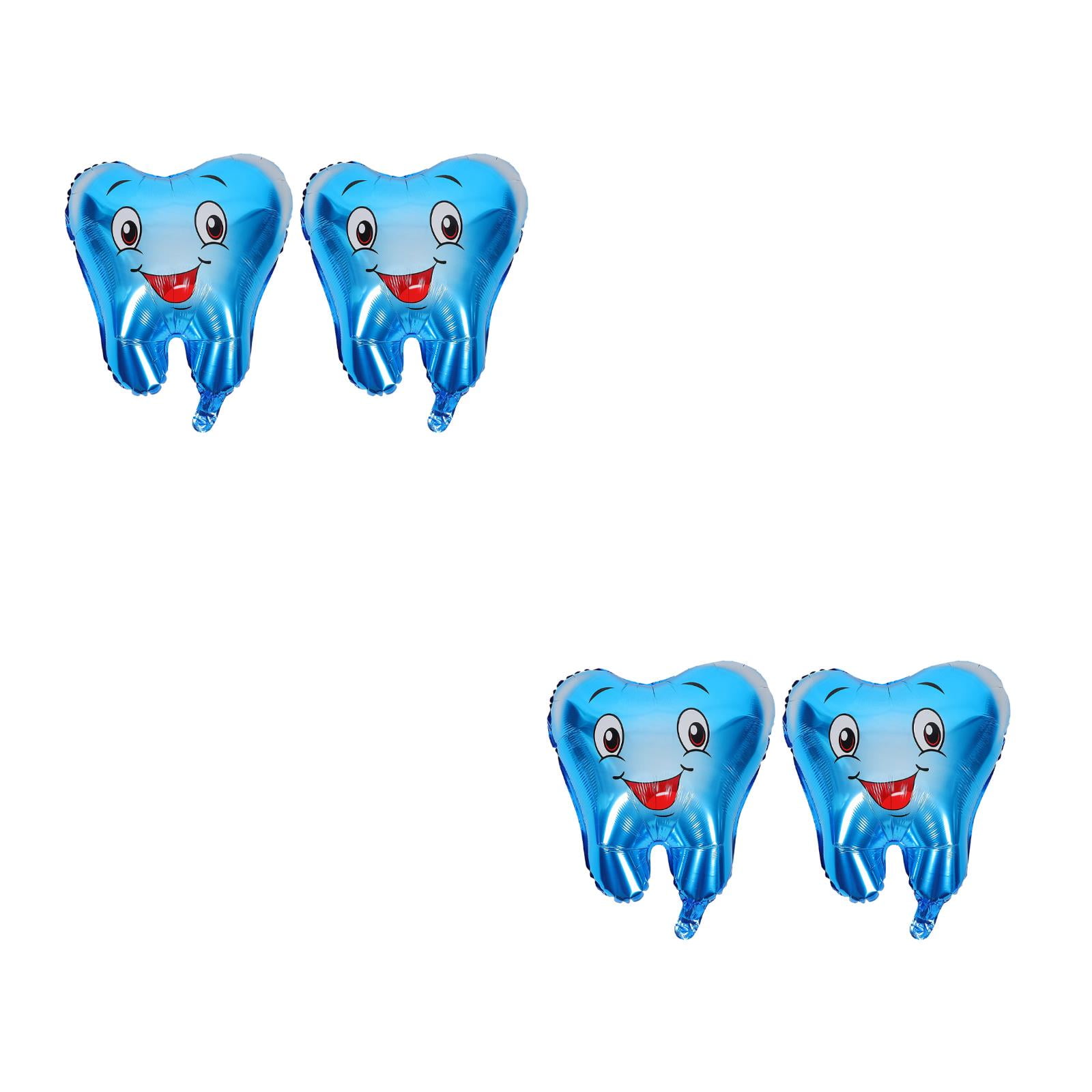 WORGEOUS 4 pcs Tooth Shaped Balloons Dental School Balloons Tooth Foil ...