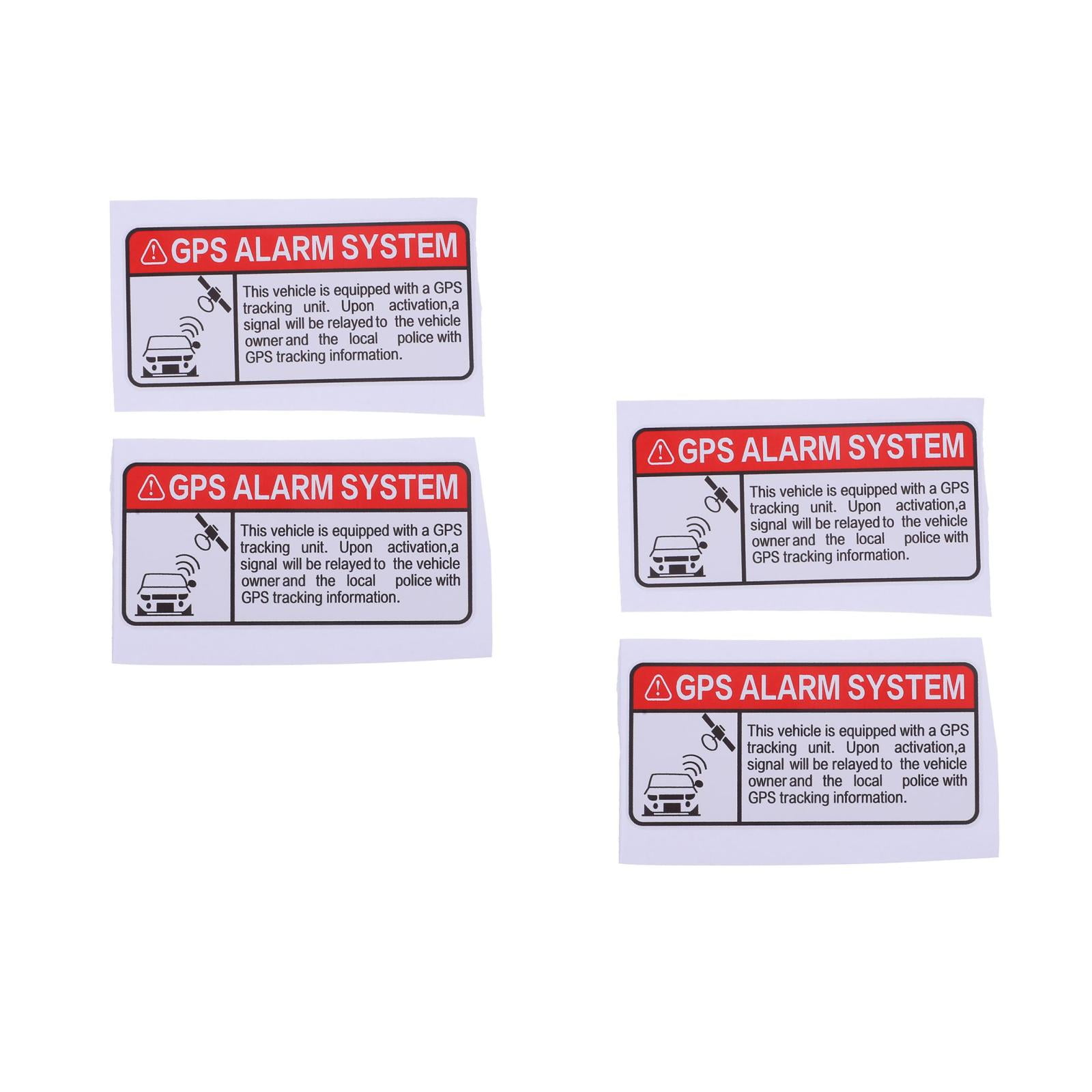 WORGEOUS 4 pcs Warning Gps Alarm System Car Stickers Waterproof Self ...