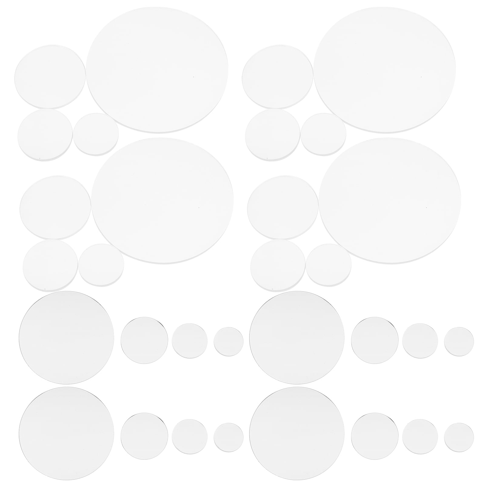 WORGEOUS 40 Pcs Circular Miniature Circle Base Transparent Model Base 8 ...
