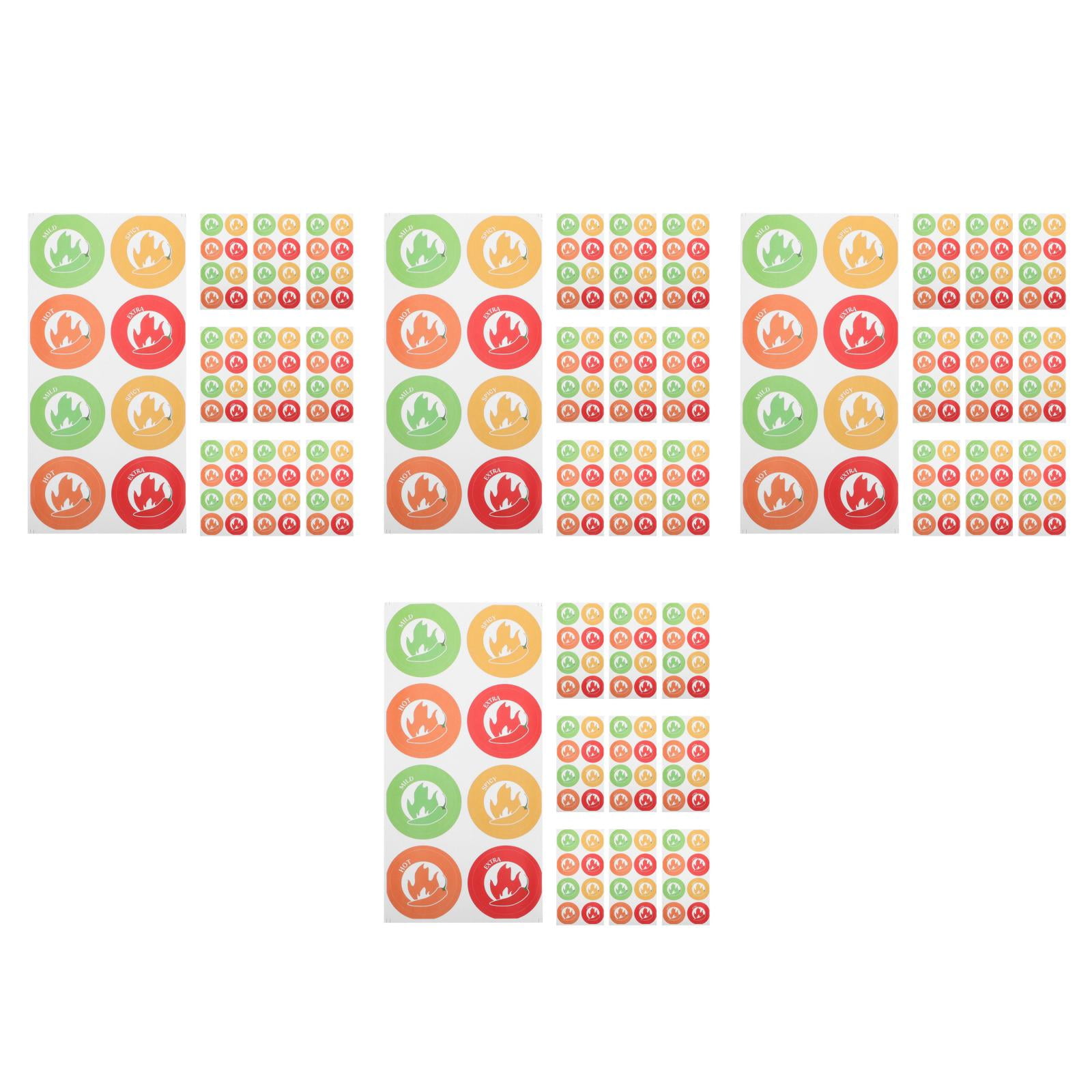 WORGEOUS 40 Sheets Of Spice Level Indicator Stickers Adhesive Hot ...