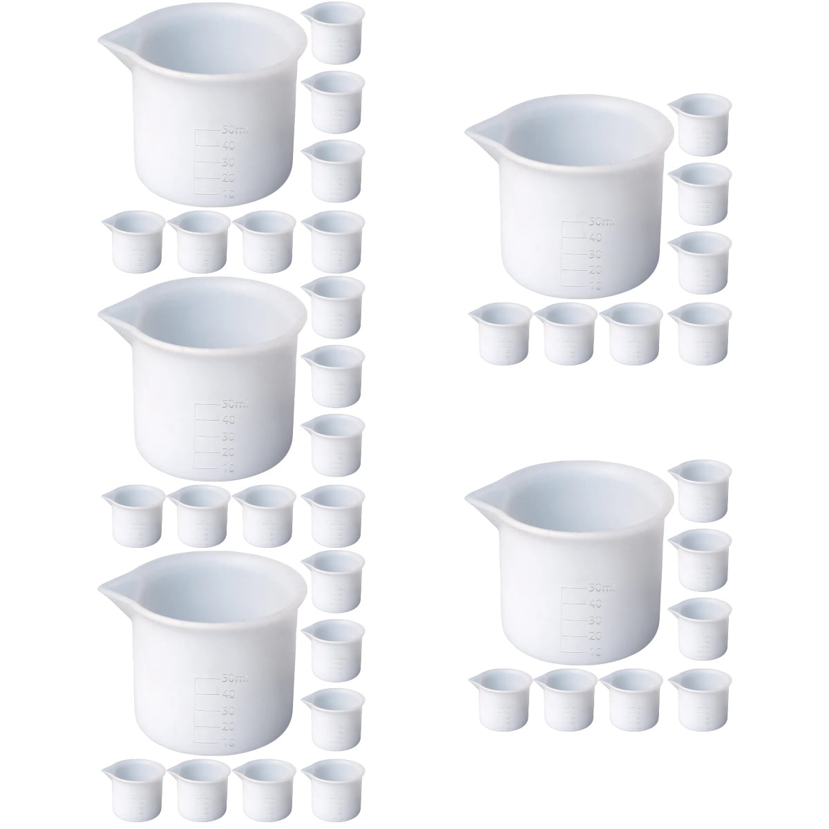 WORGEOUS 40 pcs DIY Measuring Cup Pour Silicone Measuring Cup Epoxy ...