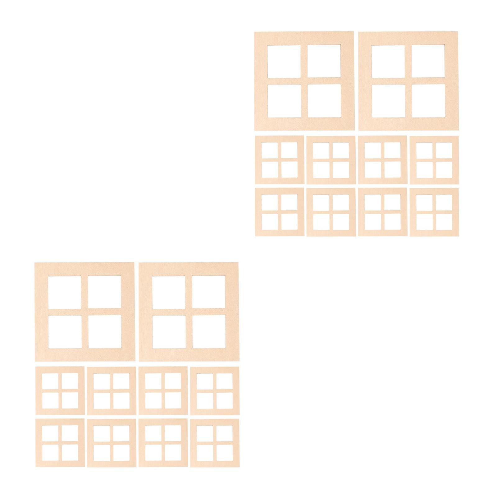 WORGEOUS 40 pcs Diy Dollhouse Windows Miniature Wooden Window Frames 1: ...
