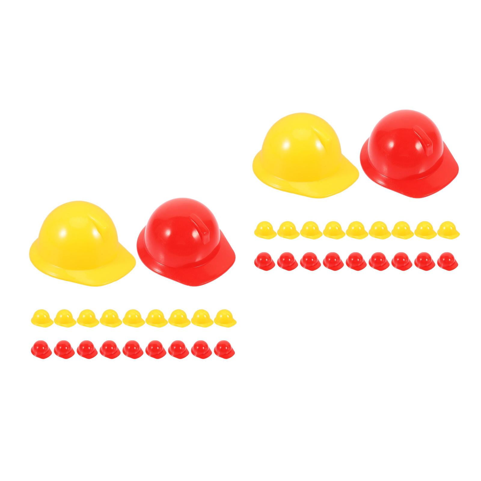 WORGEOUS 40 pcs Miniature Hard Hats For Kids Party Tiny Construction ...