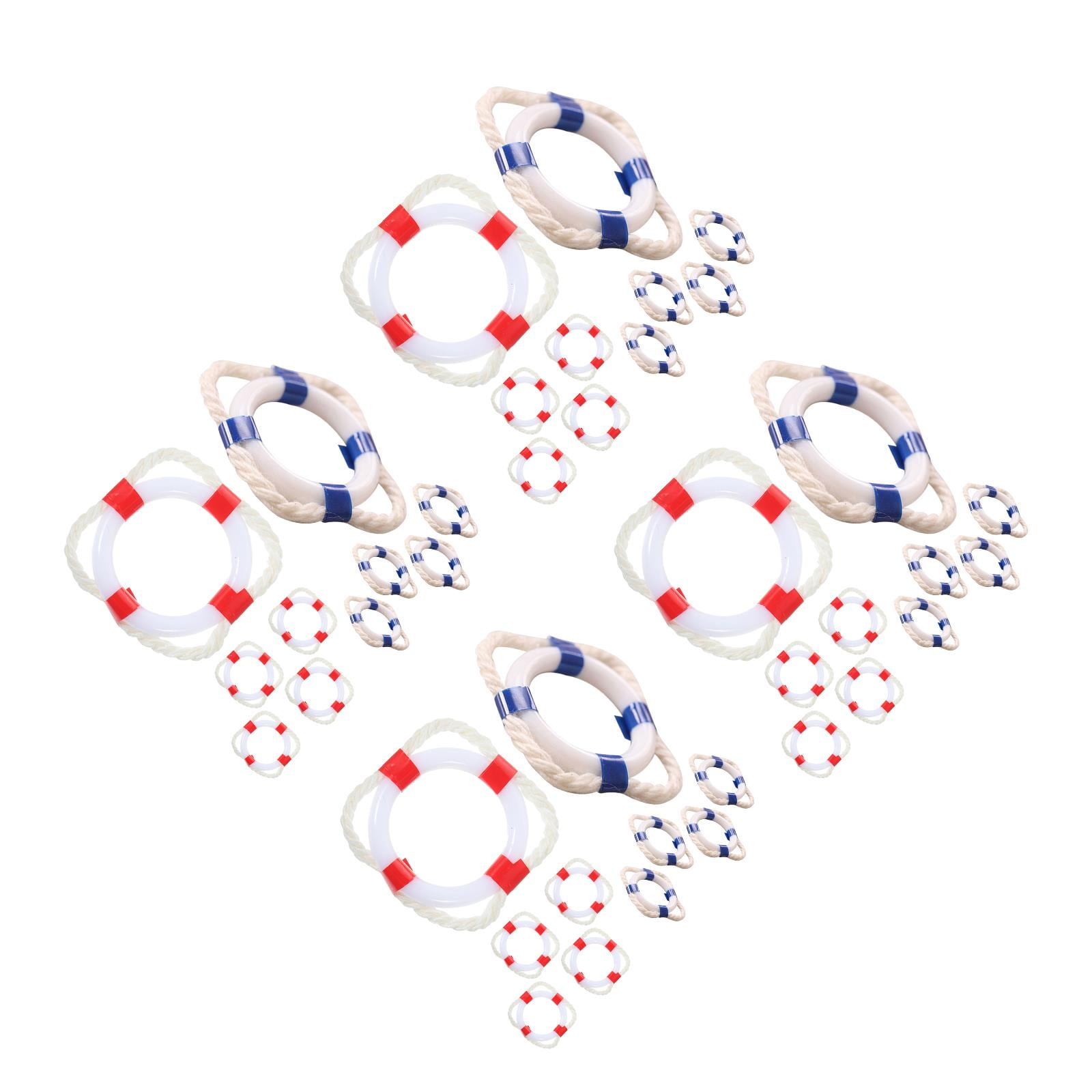 WORGEOUS 40 pcs Miniature Life Rings Dollhouse Decorations Mini Swim ...