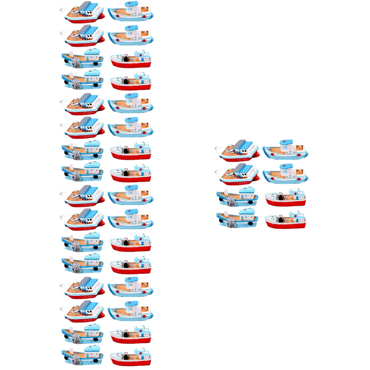 WORGEOUS 40 pcs Resin Mini Boat Models Miniature Mediterranean Style ...
