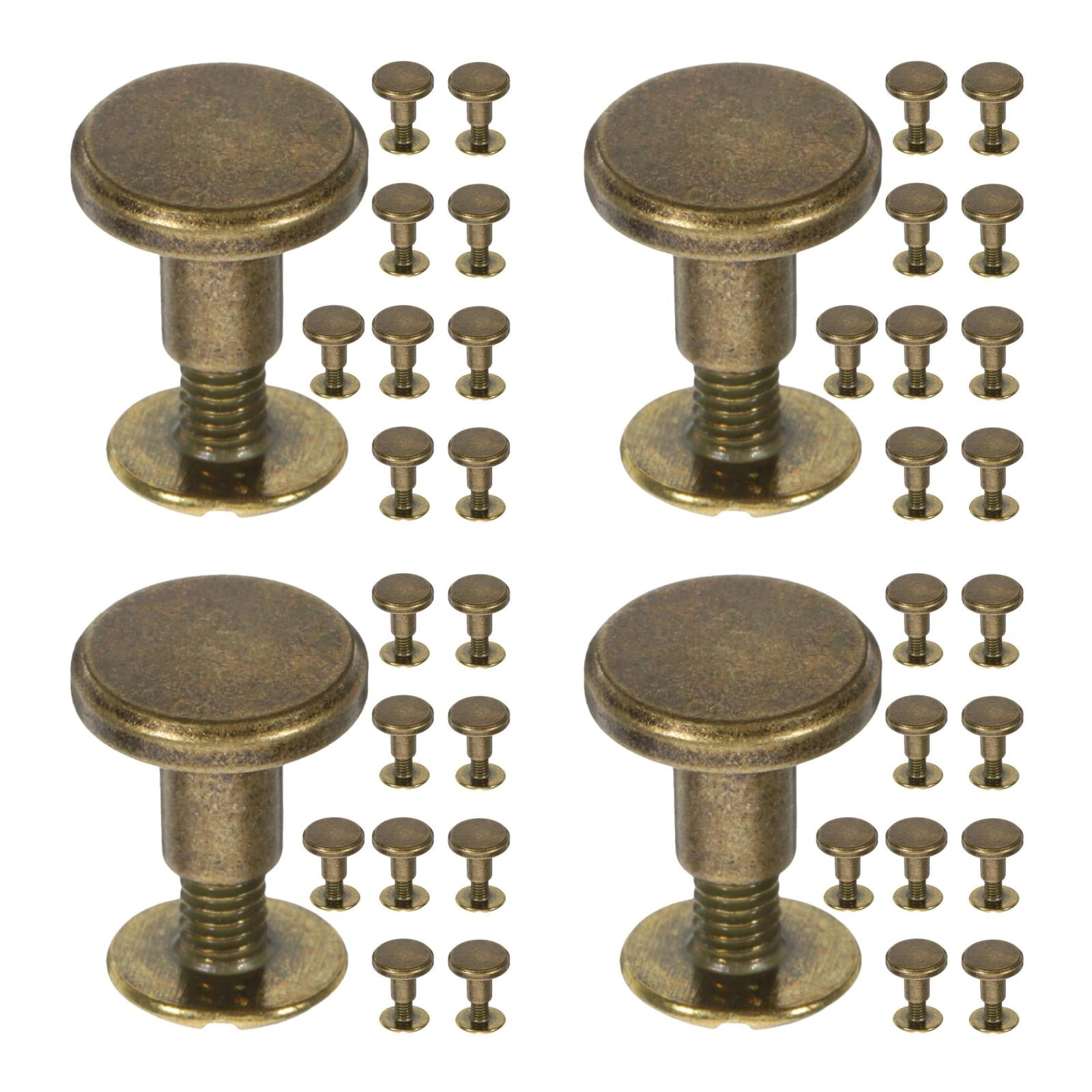 WORGEOUS 40 pcs Small Rivets for Leathercraft Binding Post Screw for ...