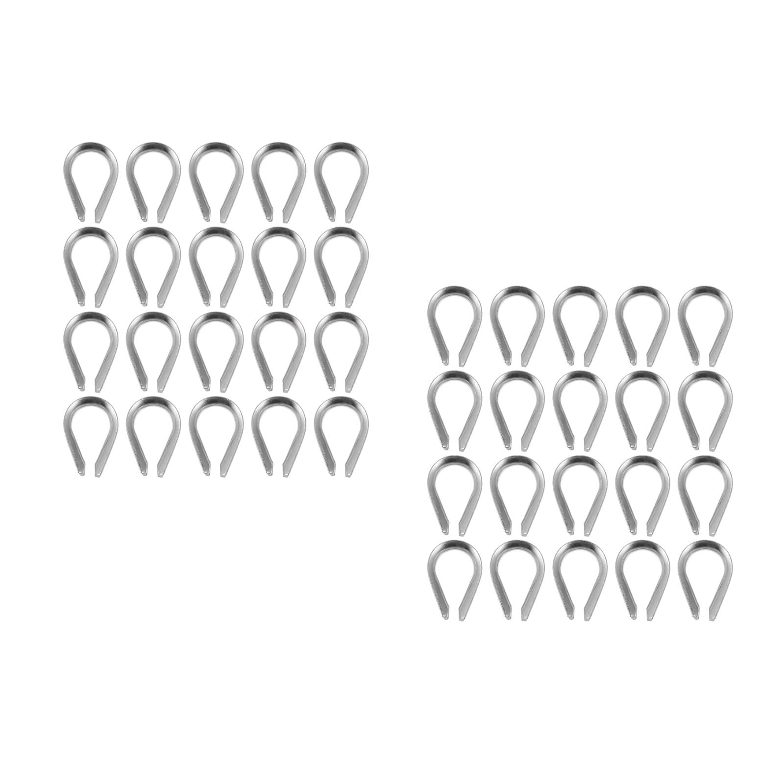 WORGEOUS 40 pcs Stainless Steel Rope Thimble Heavy Duty Cable Thimble ...