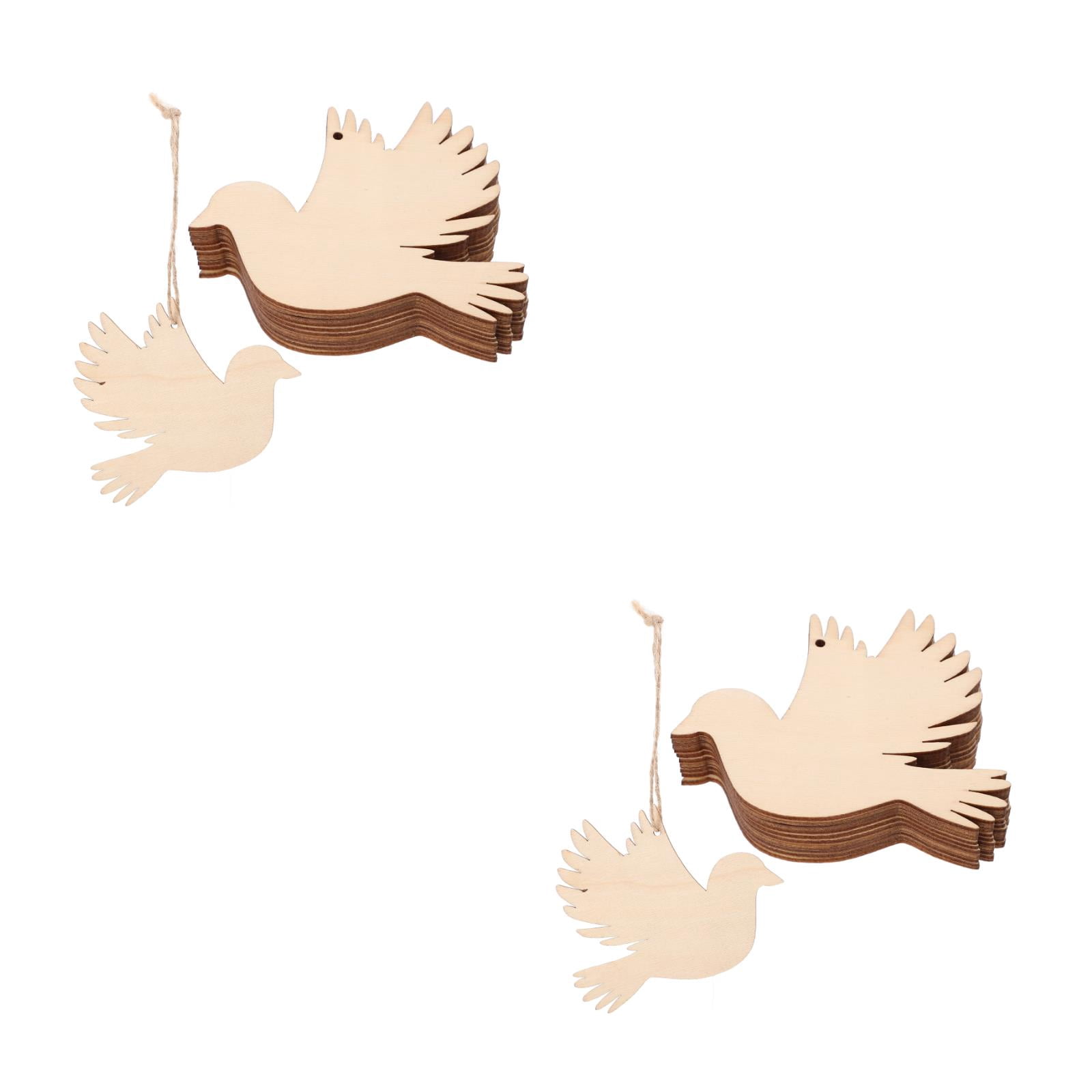 WORGEOUS 40 pcs Wood Peace Dove Bird Cutouts Unfinished Wooden Peace ...