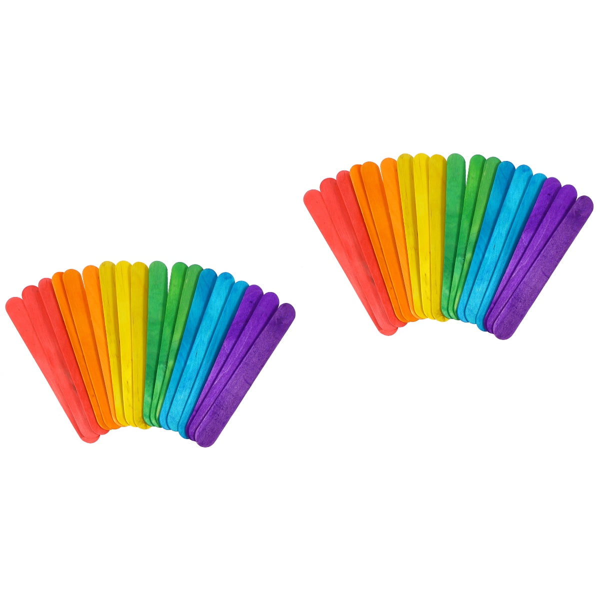 WORGEOUS 400 PCS Natural Jumbo Colored Wood Craft Sticks Popsicle Wood ...