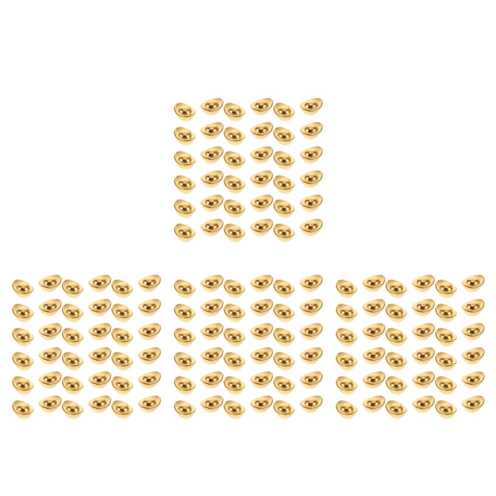WORGEOUS 400 Pcs Golden Ingot Statues Decor Mini Chinese Prosperity ...