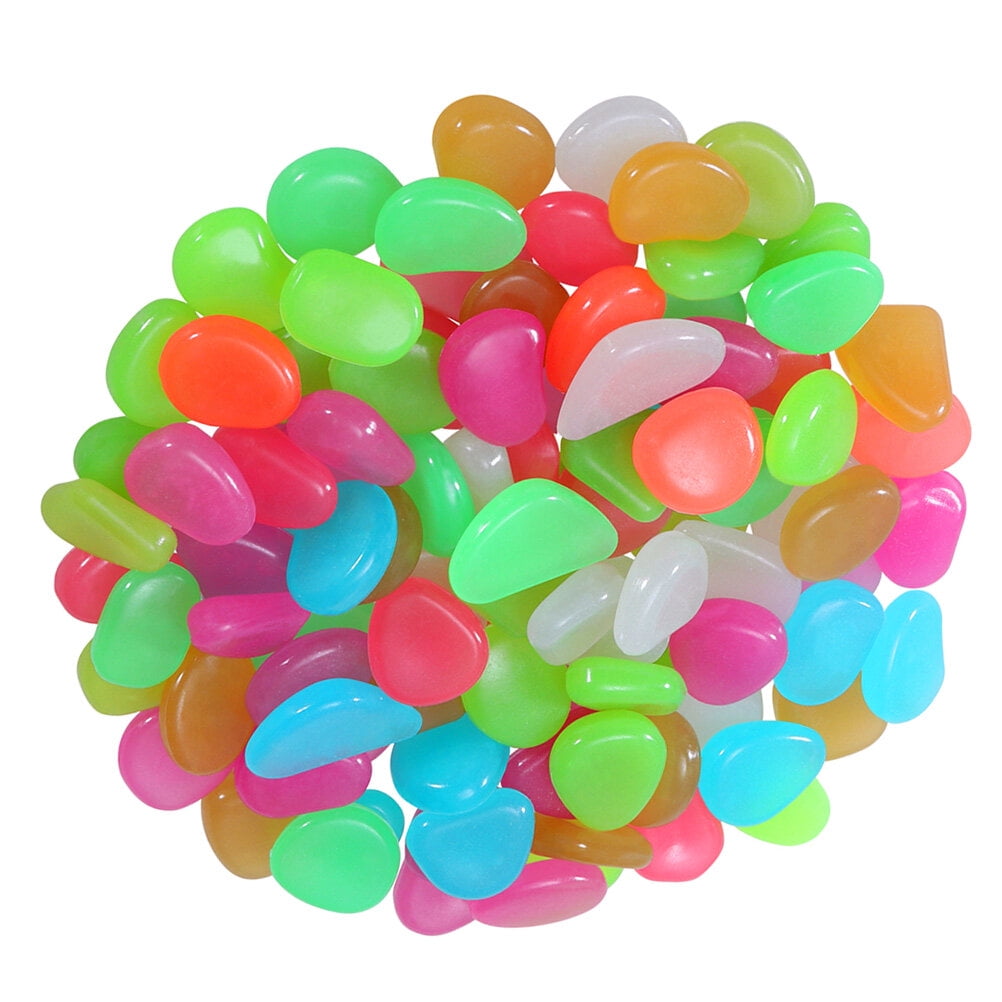 WORGEOUS 400 Pcs Marbles Rock Glowing Pebbles Mixed Color Stones Visual ...