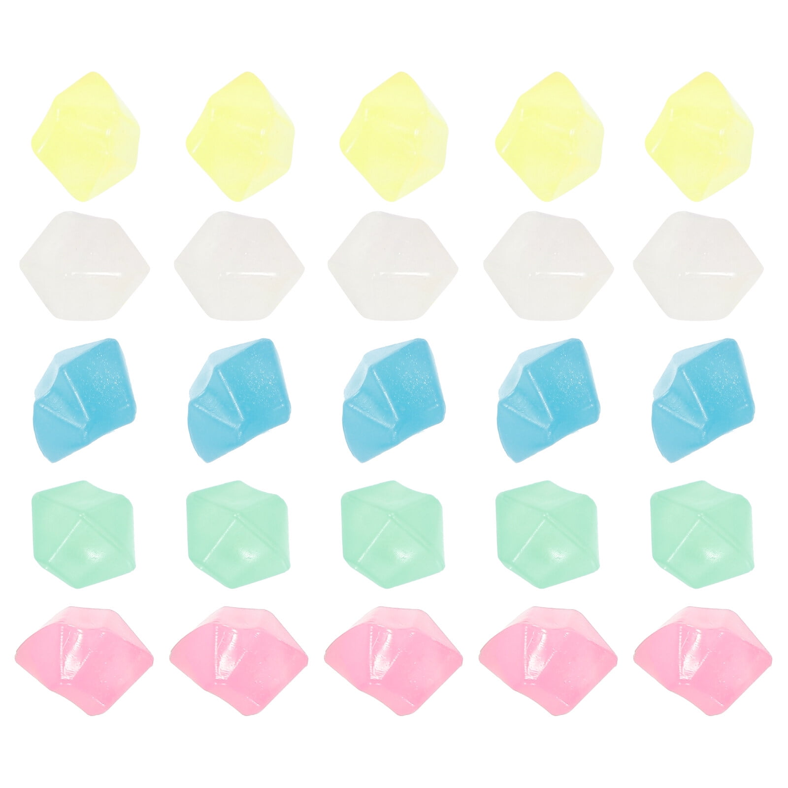 WORGEOUS 400 Pcs Rhombus Luminous Gravel Large White Pebbles Fish Tank ...