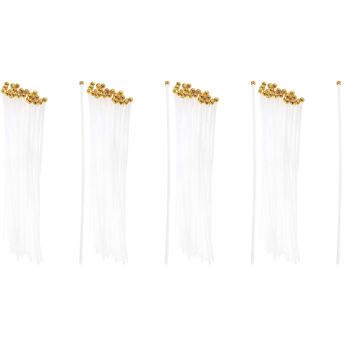 WORGEOUS 400 pcs Plastic Flag Poles Natural Plastic Flag Poles Hand ...