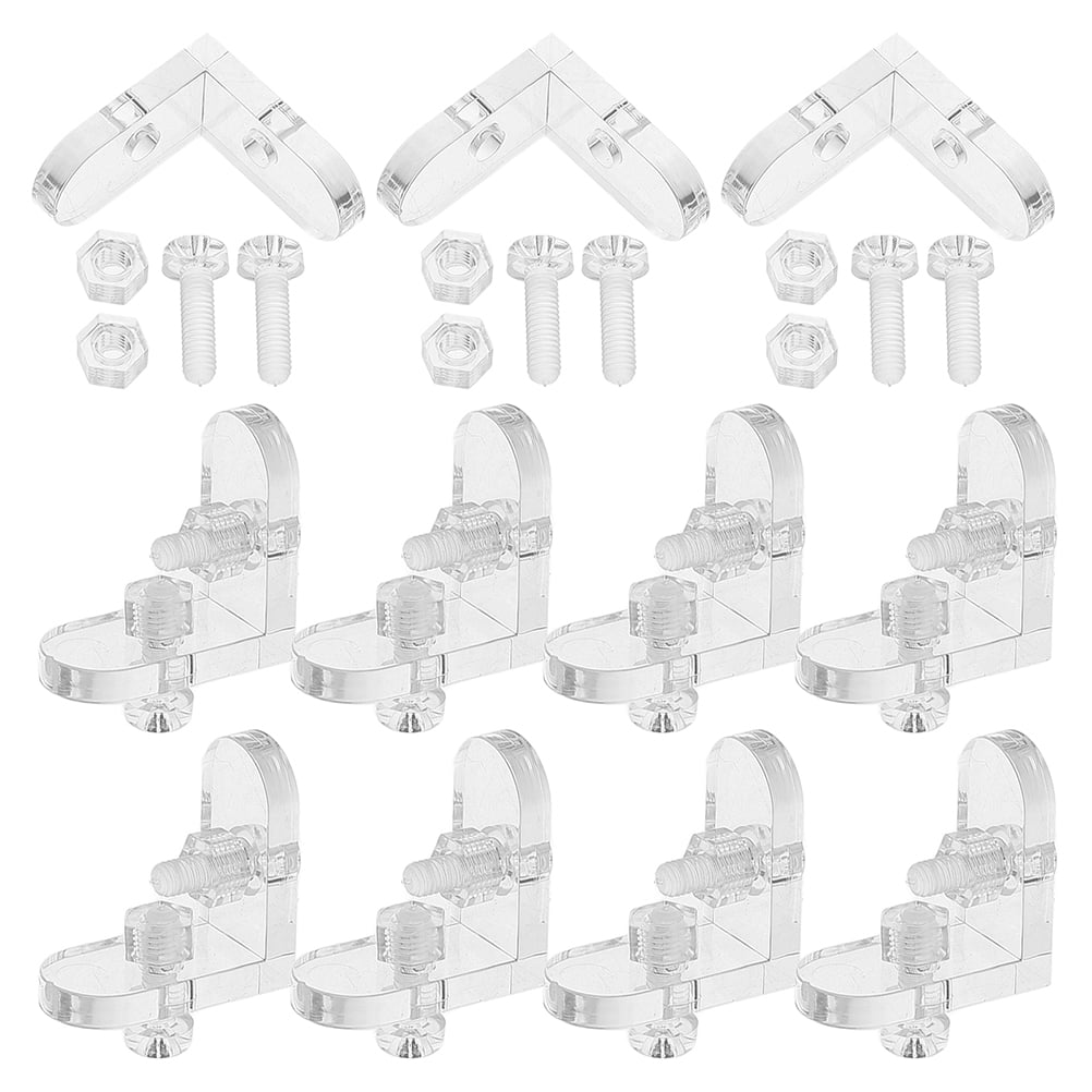 WORGEOUS 40Pcs L Brackets Transparent Clear Acrylic Corner Bracket 90 ...