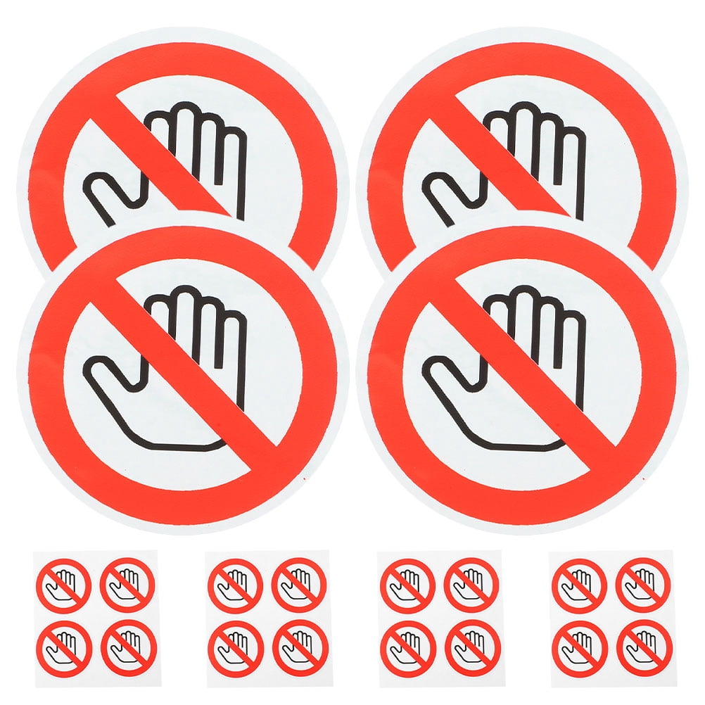 WORGEOUS 40pcs Do Not Use Hand Warning Stickers Do Not Touch Warning ...