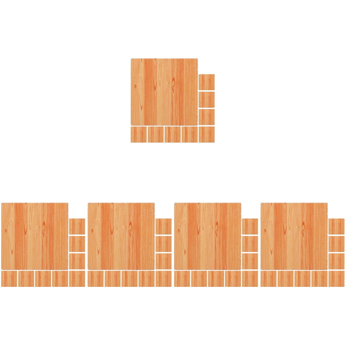 WORGEOUS 45-Piece Dollhouse Flooring Set, Wooden Miniature House DIY ...